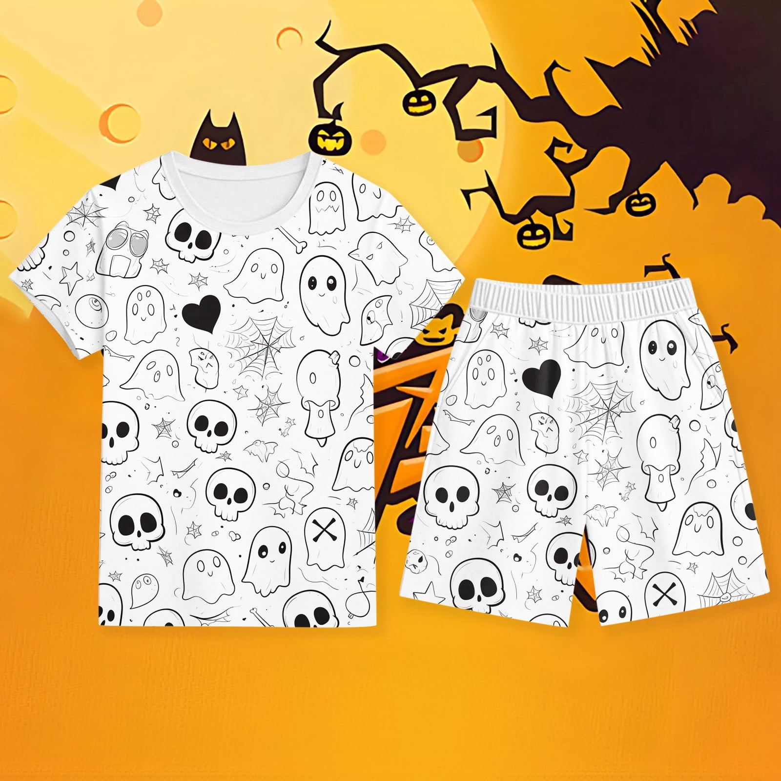 Toddler Halloween Pjs Set Color Me Pajamas Long Sleeve Top With Pajamas ...