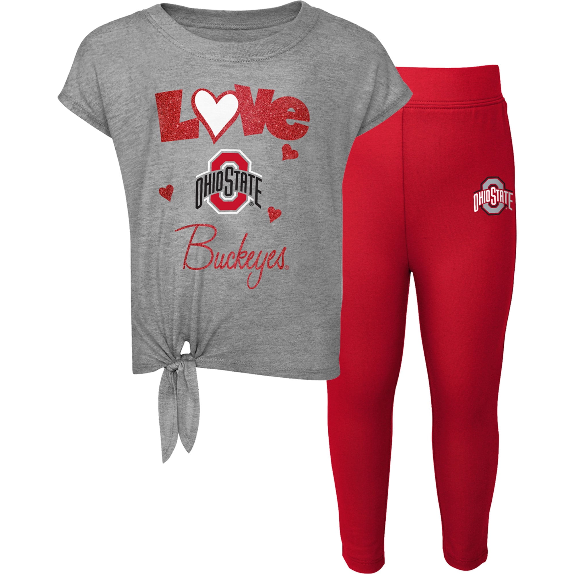 Toddler Heathered Gray/Scarlet Ohio State Buckeyes Forever Love Team T ...