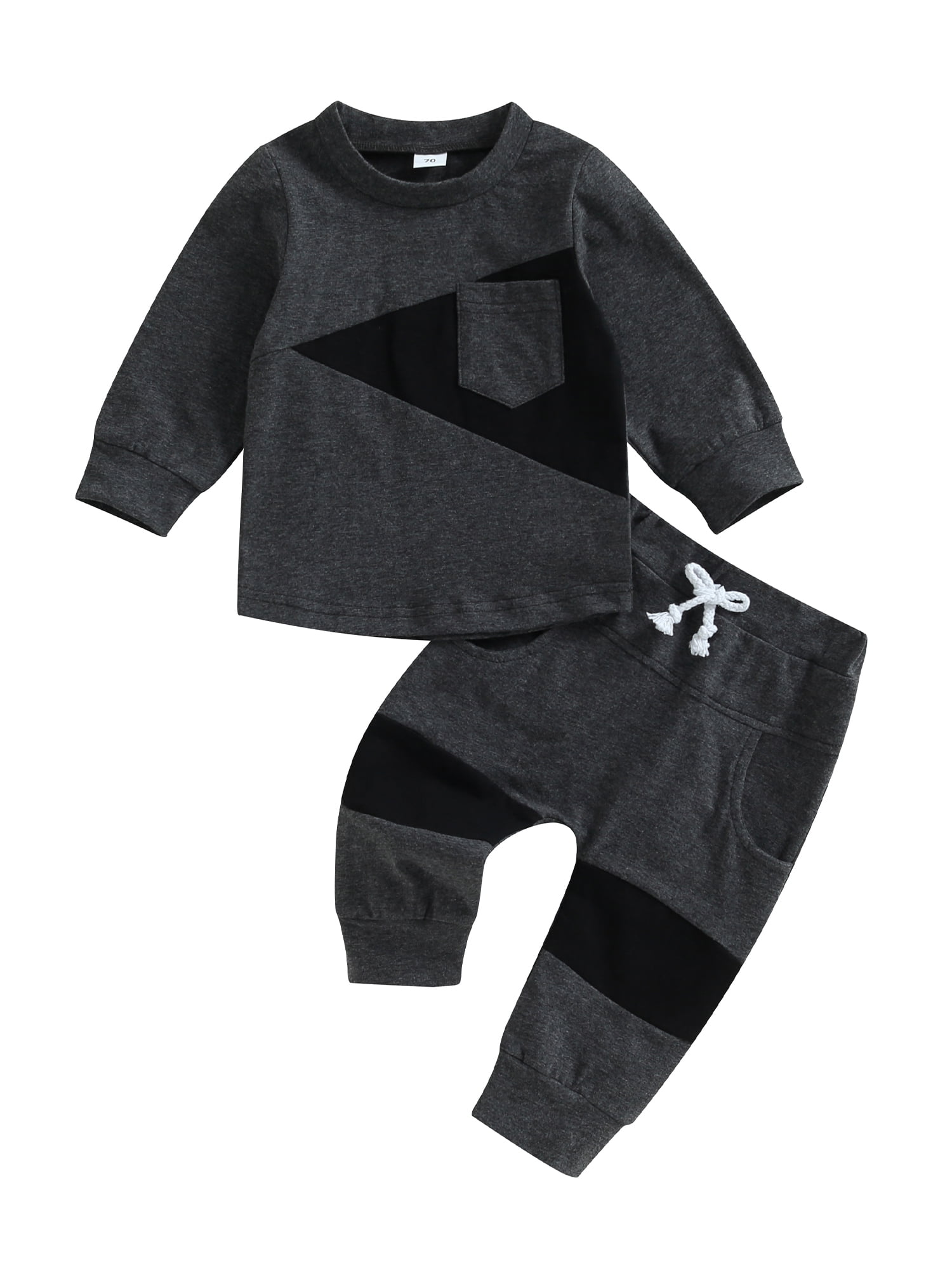 Toddler Infant Baby Fall Clothes Patchwork Long Sleeve Sweatshirt and ...