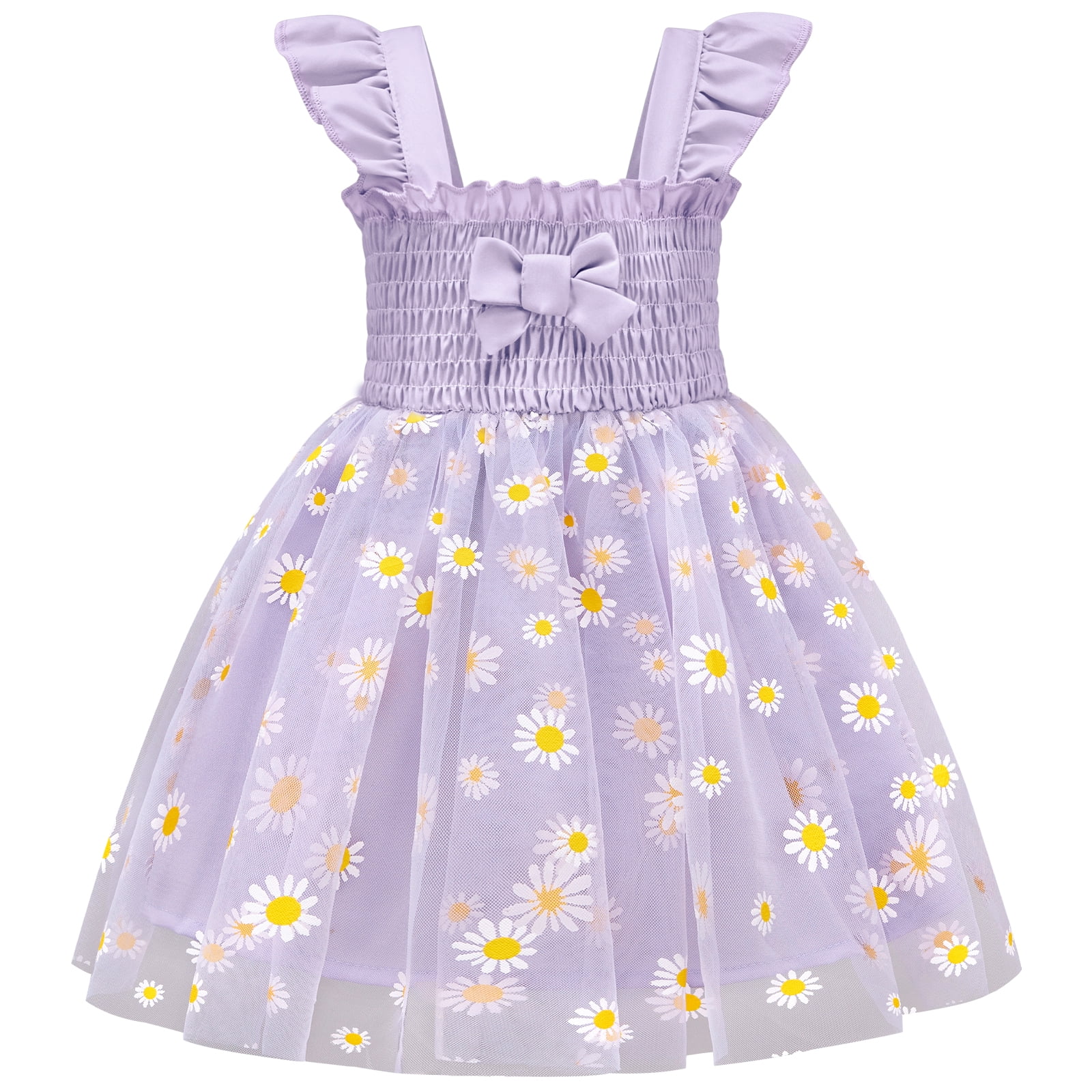 Toddler Infant Girls Summer Sleeveless Dress Ruffle Flutter Sleeve ...