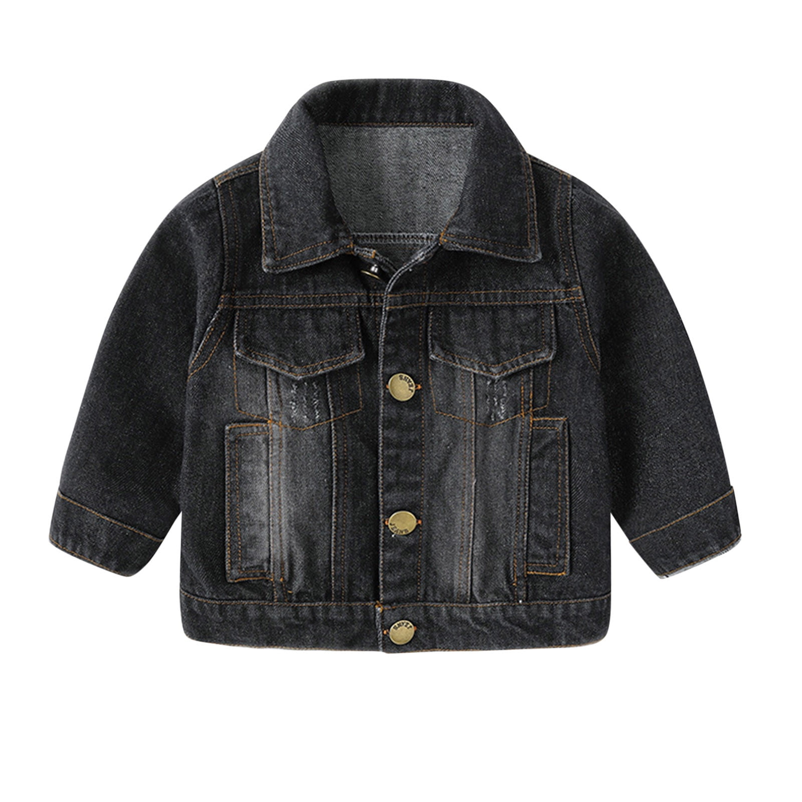 Toddler Jackets for Girls Long Sleeve Jean Jacket Button Top Coat Kids ...