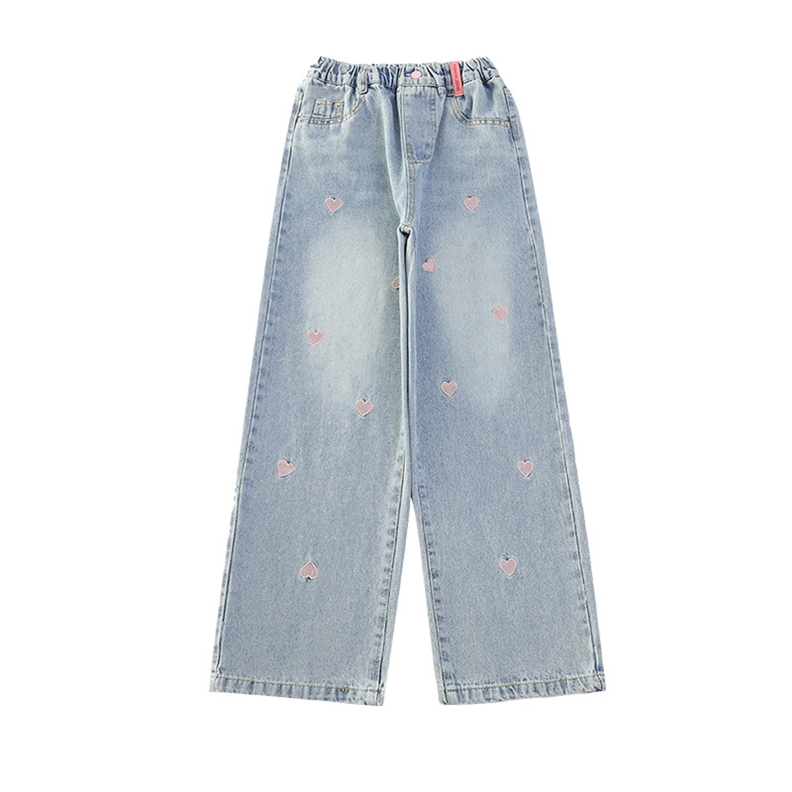 Toddler Jean for Girls Heart Jeans Girls Straight Leg Jeans Wide Leg ...