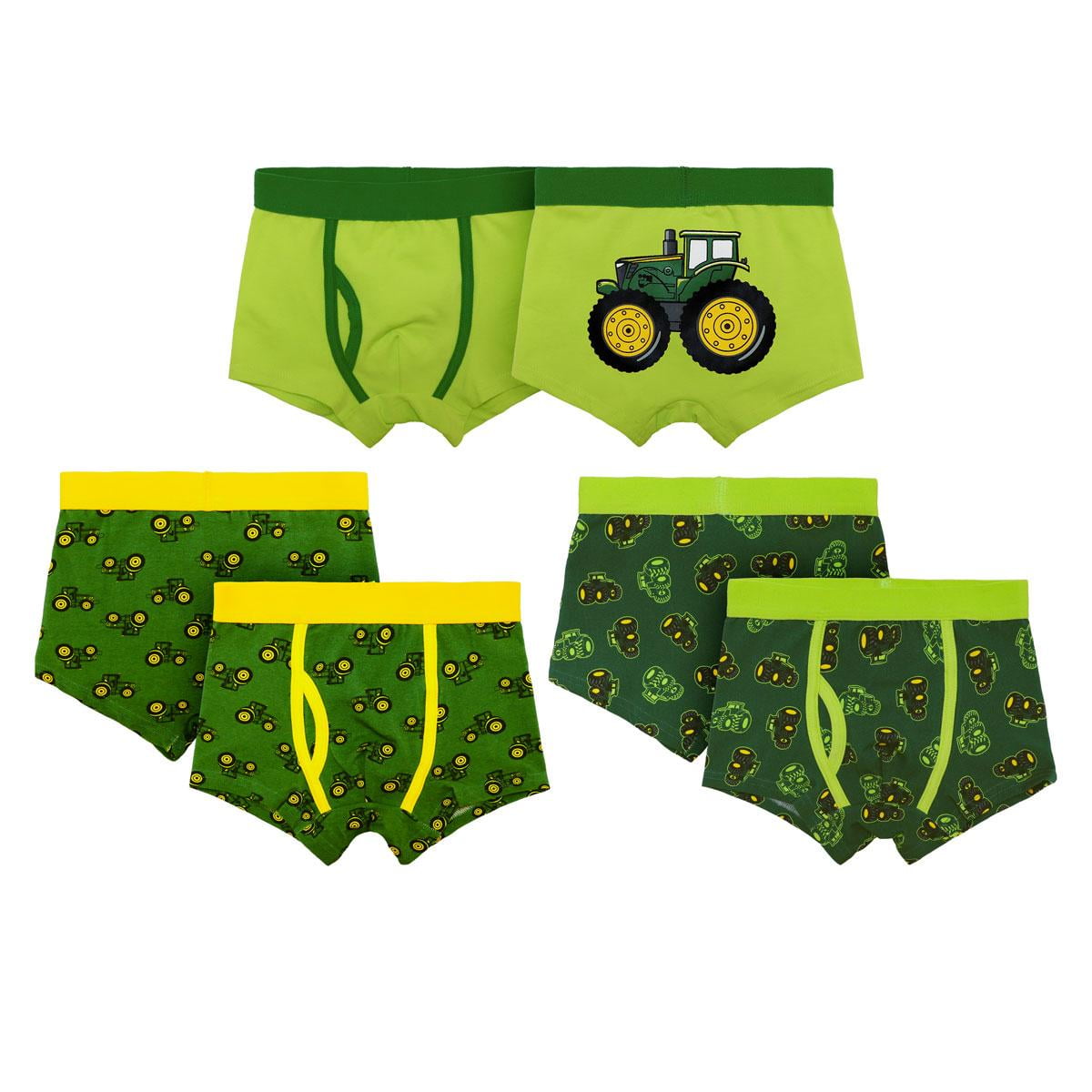 John Deere Toddler Tractor Boxer Briefs 3-Pack, Green, 95% Cotton ...