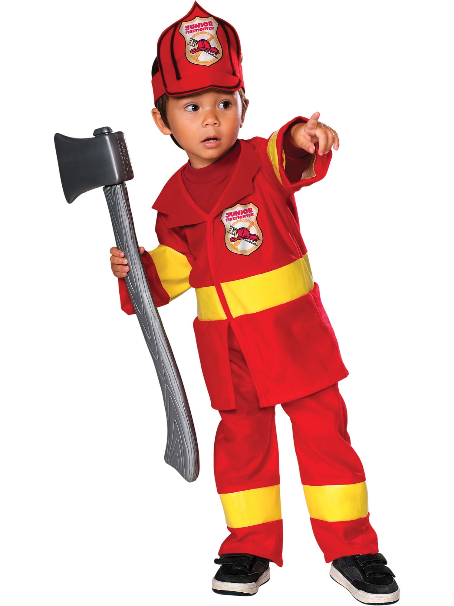 Rubies Junior Red Firefighter Costume for Toddlers, Unisex 2T-4T ...