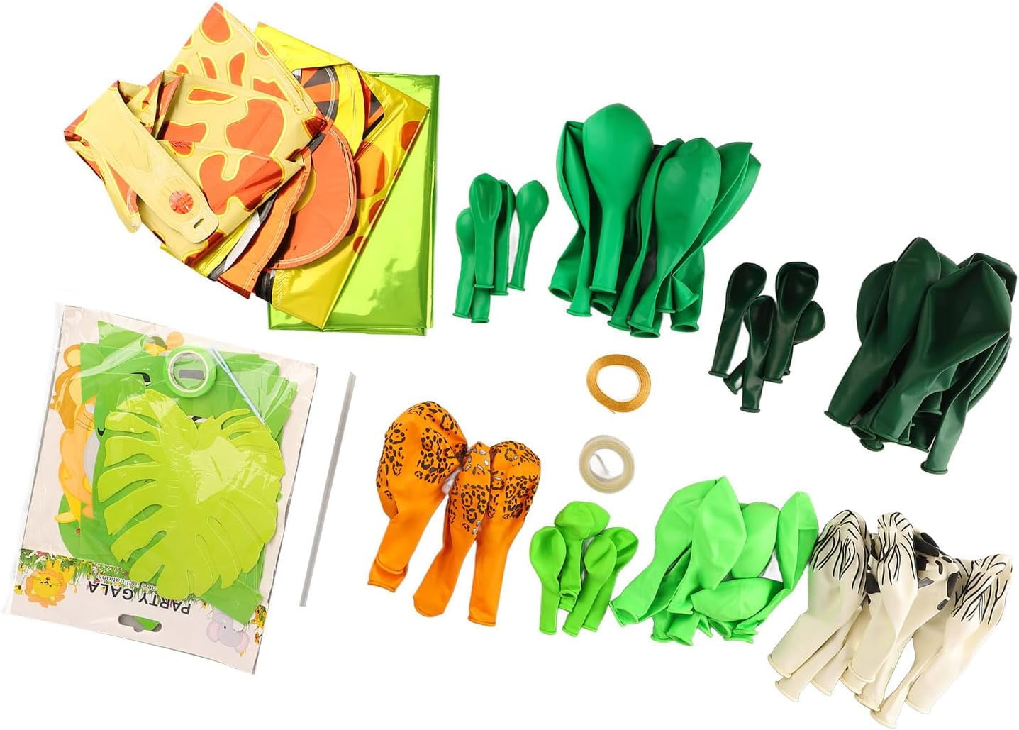 Toddler Jungle Theme Balloon Arch Kit, Balloon Animals, Green Happy ...