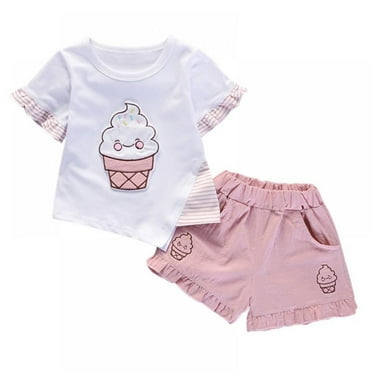 Younger Tree Toddler Baby Girl Summer Clothes Set Short Sleeve T-Shirt Shorts 2pcs Outfits for 6 ...