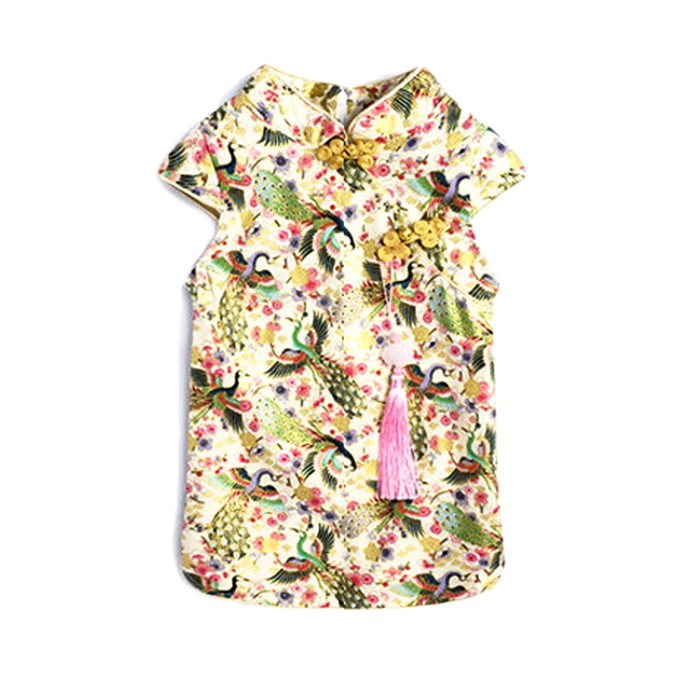 Toddler Kid Floral Peacock Classic Chinese Cheongsam Dress Baby Girls ...