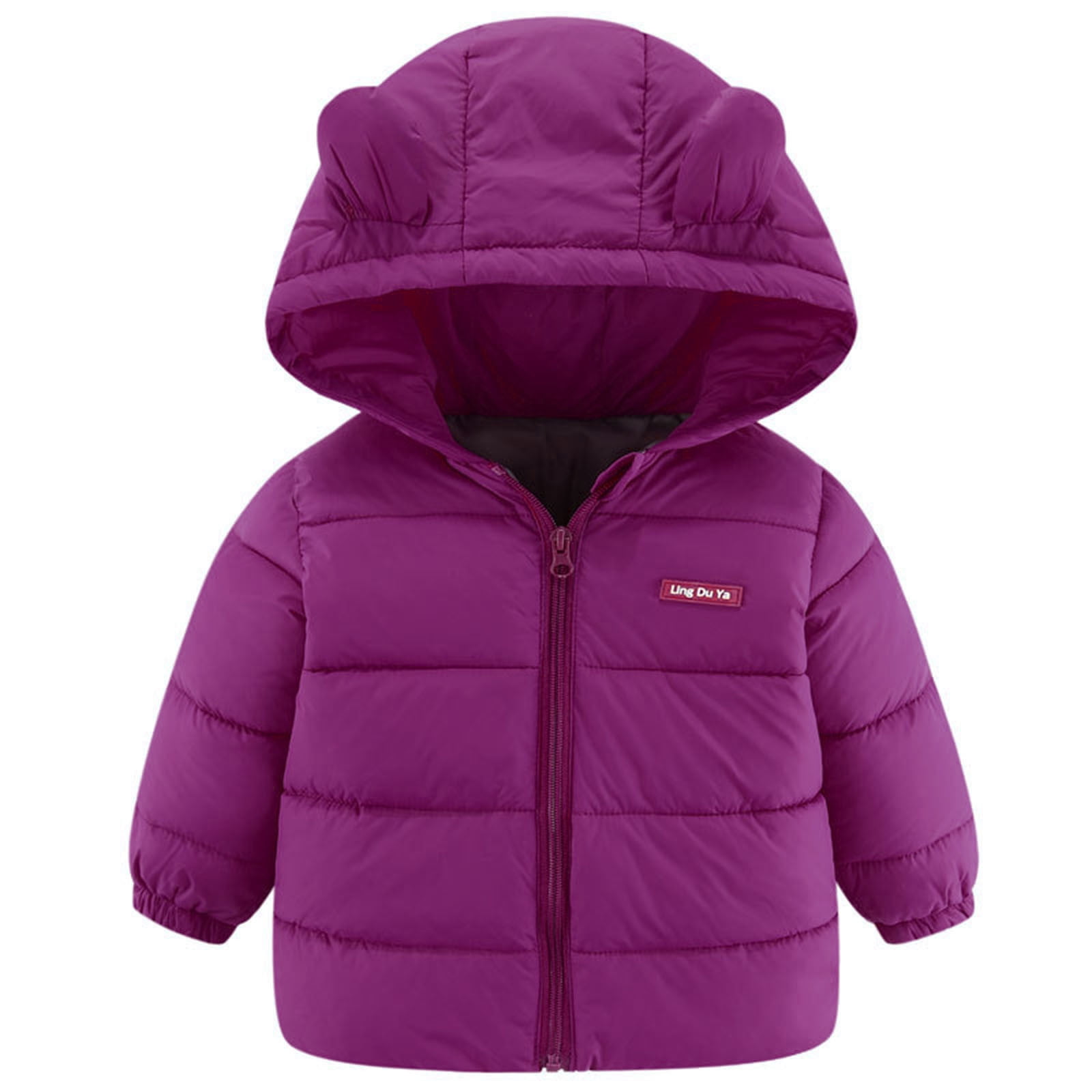 Toddler Kids Baby Boys Girls Winter Warm Jacket Outerwear Letter Bear Ears Coats Hooded Padded ...