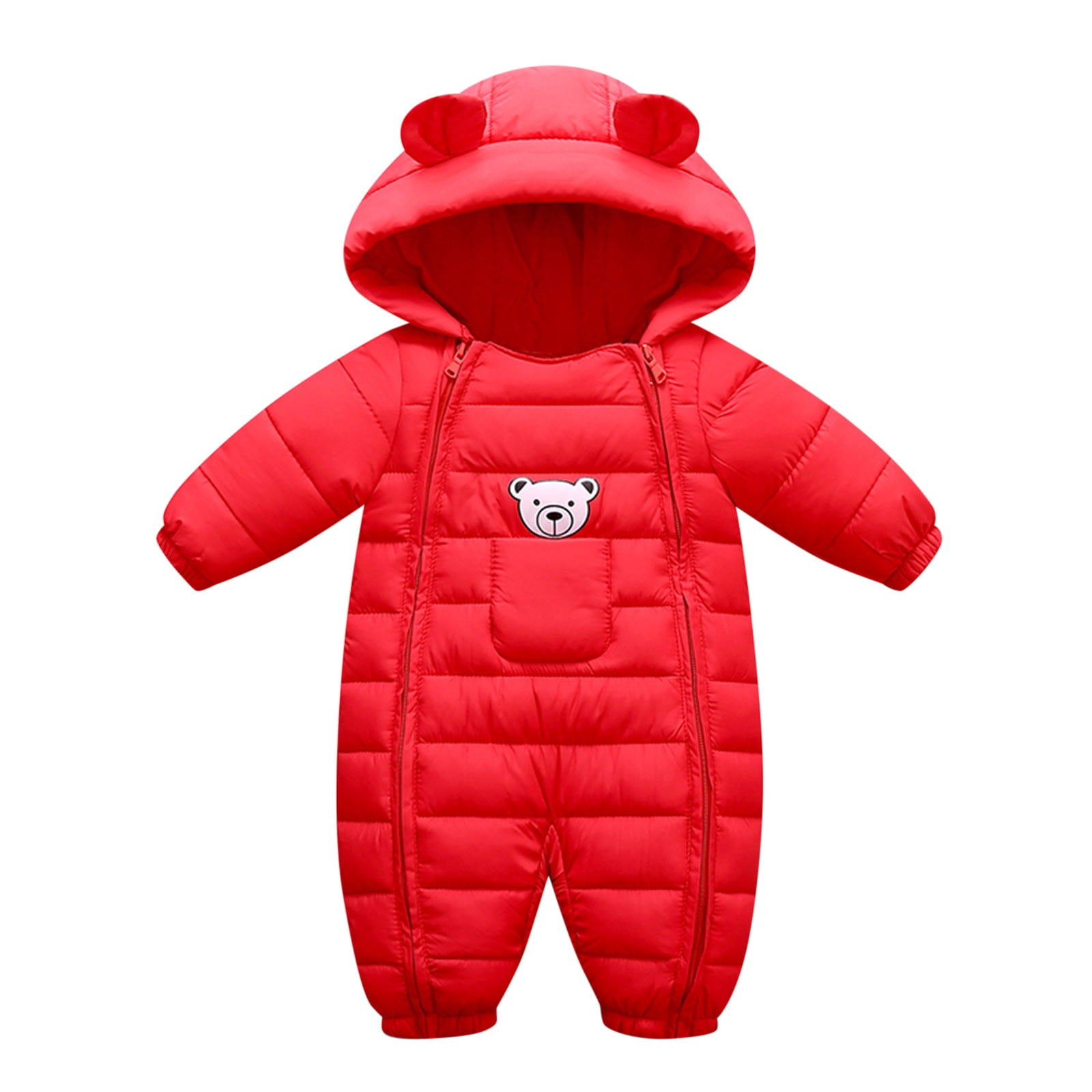 Toddler Kids Baby Girls Boys Hooded Outdoor Thick Warm Windproof Coat Romper Jumpsuit Jacket ...