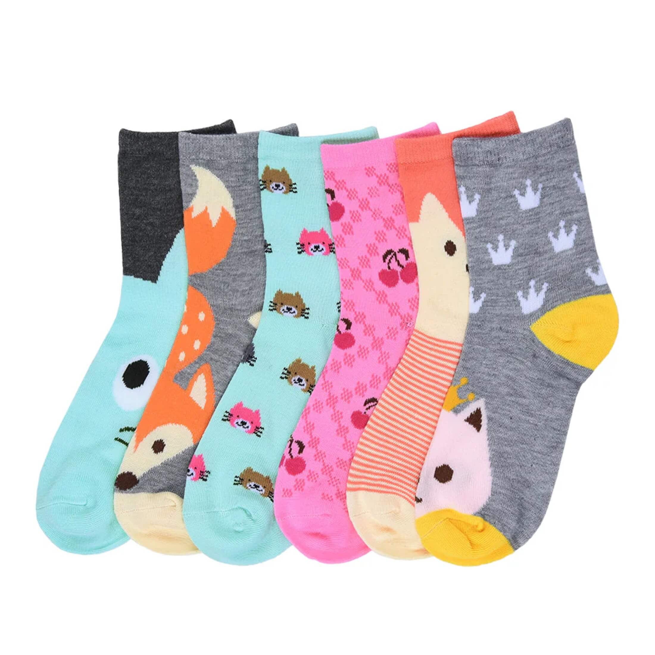 Toddler Kids Baby Girls Soft Computer Crew Socks, Mutli-Color Animal ...