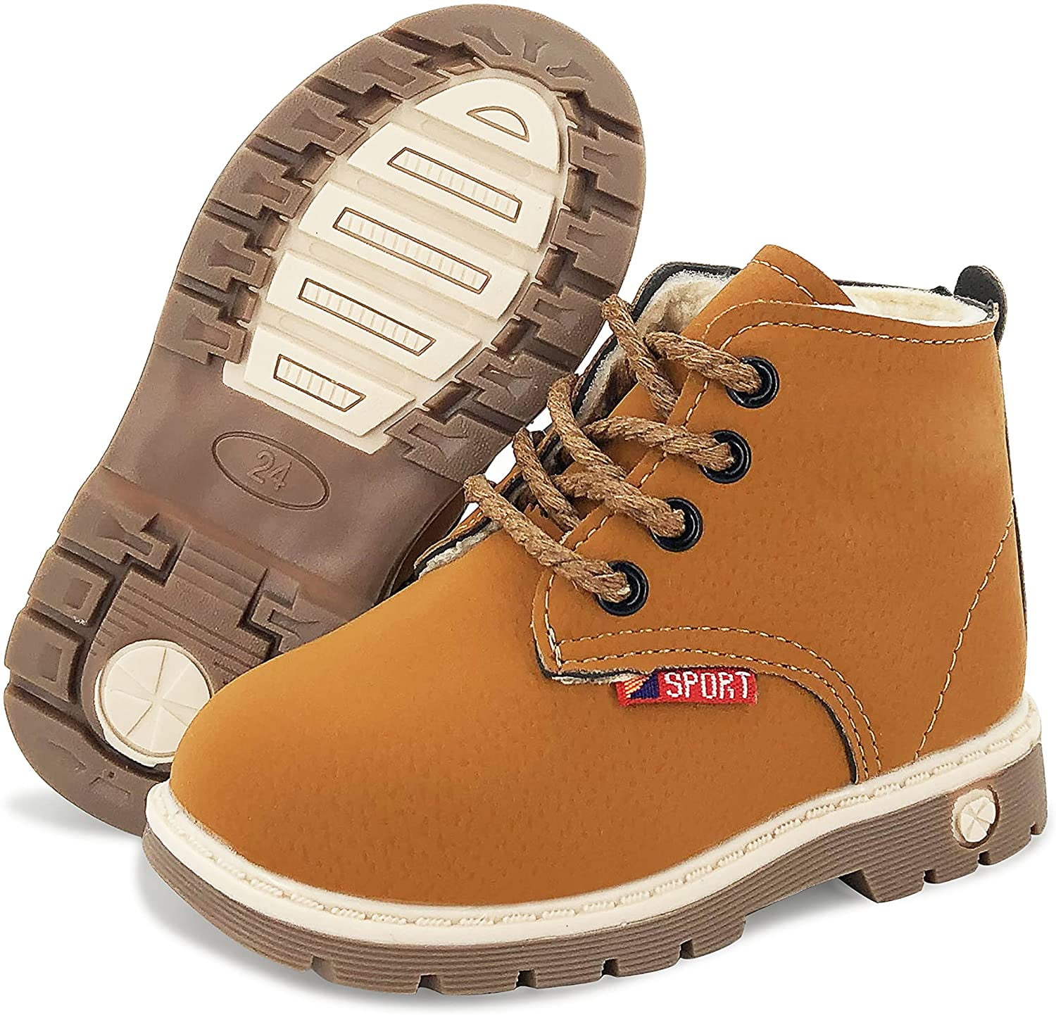 Toddler Kids Boys Girls Hiking Boots Waterproof Synthetic Leather Non ...