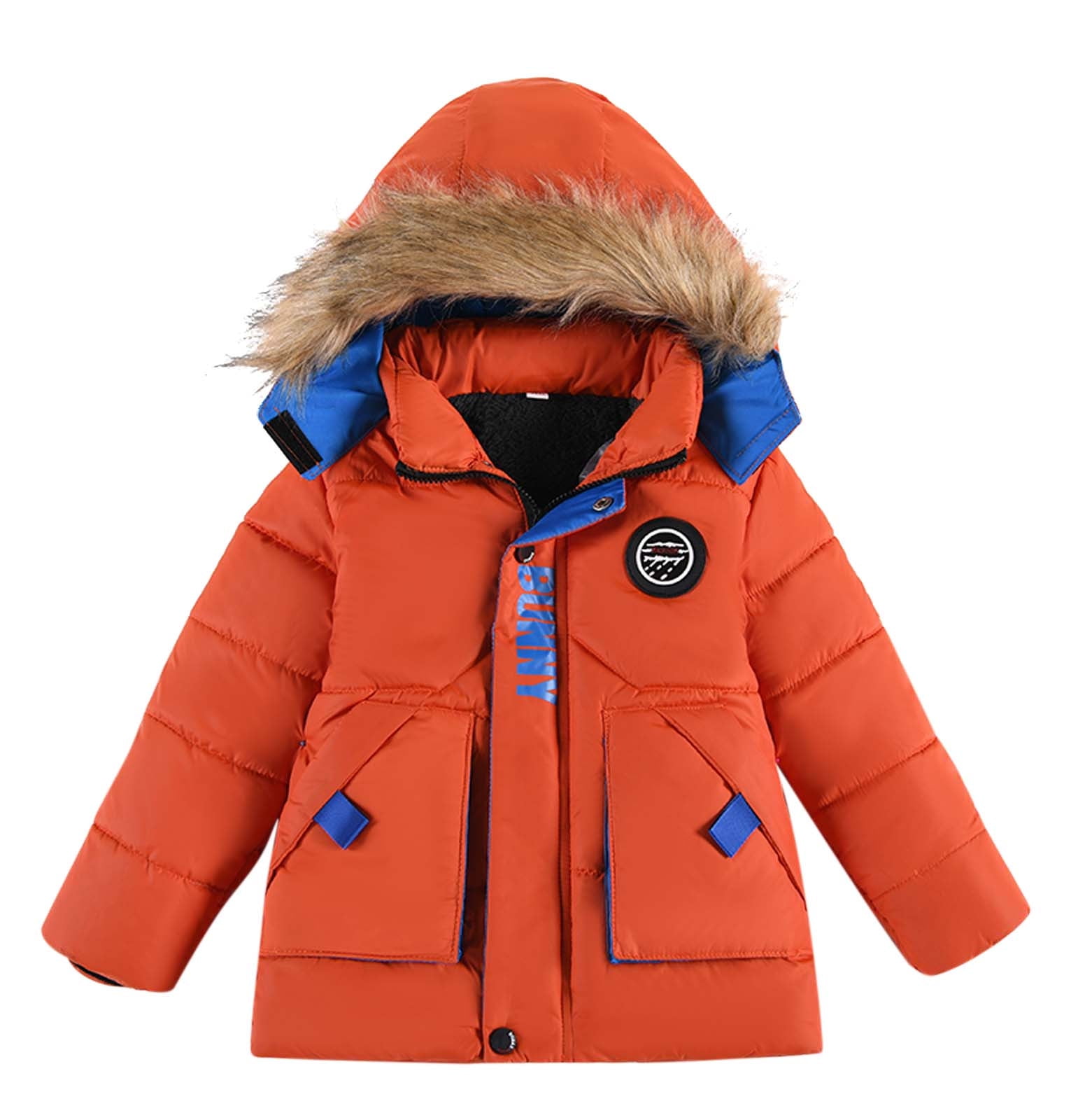 Toddler Kids Boys Girls Long Quilted Puffer Coat with Trimmed Hood ...