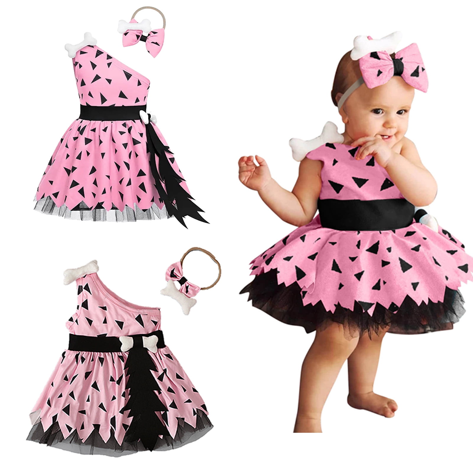 Toddler Kids Caveman Costume Dog Bones Historical Stone Age Cavegirl ...