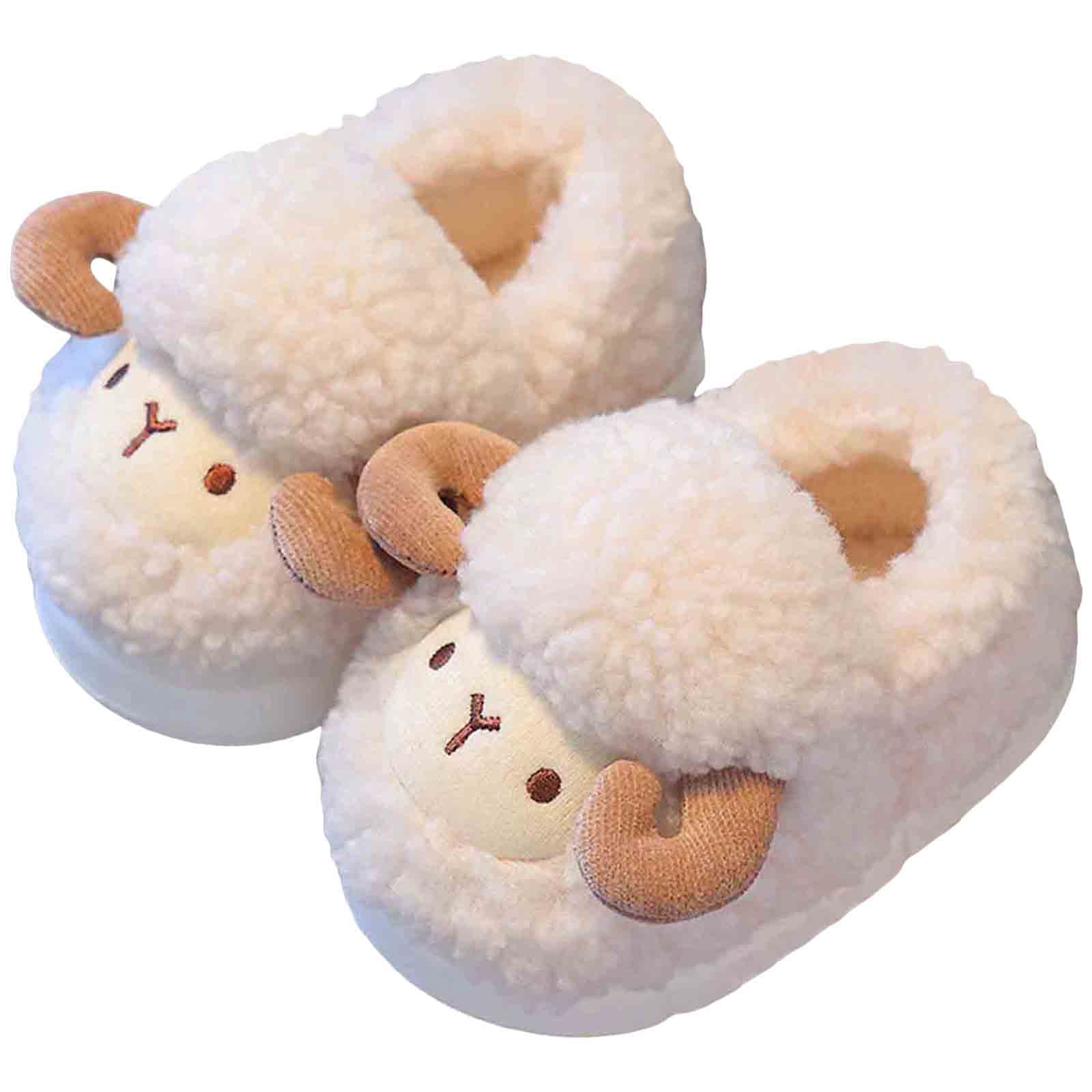 Toddler Kids Cute Cartoon Winter Fuzzy Booties Boys Girls Comfy Memory ...