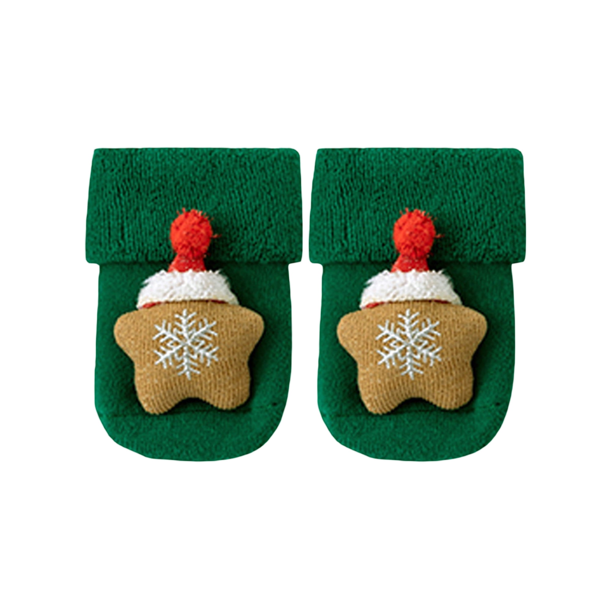 Toddler Kids Fuzzy Christmas Socks Baby Winter Slipper Socks Non Skid ...