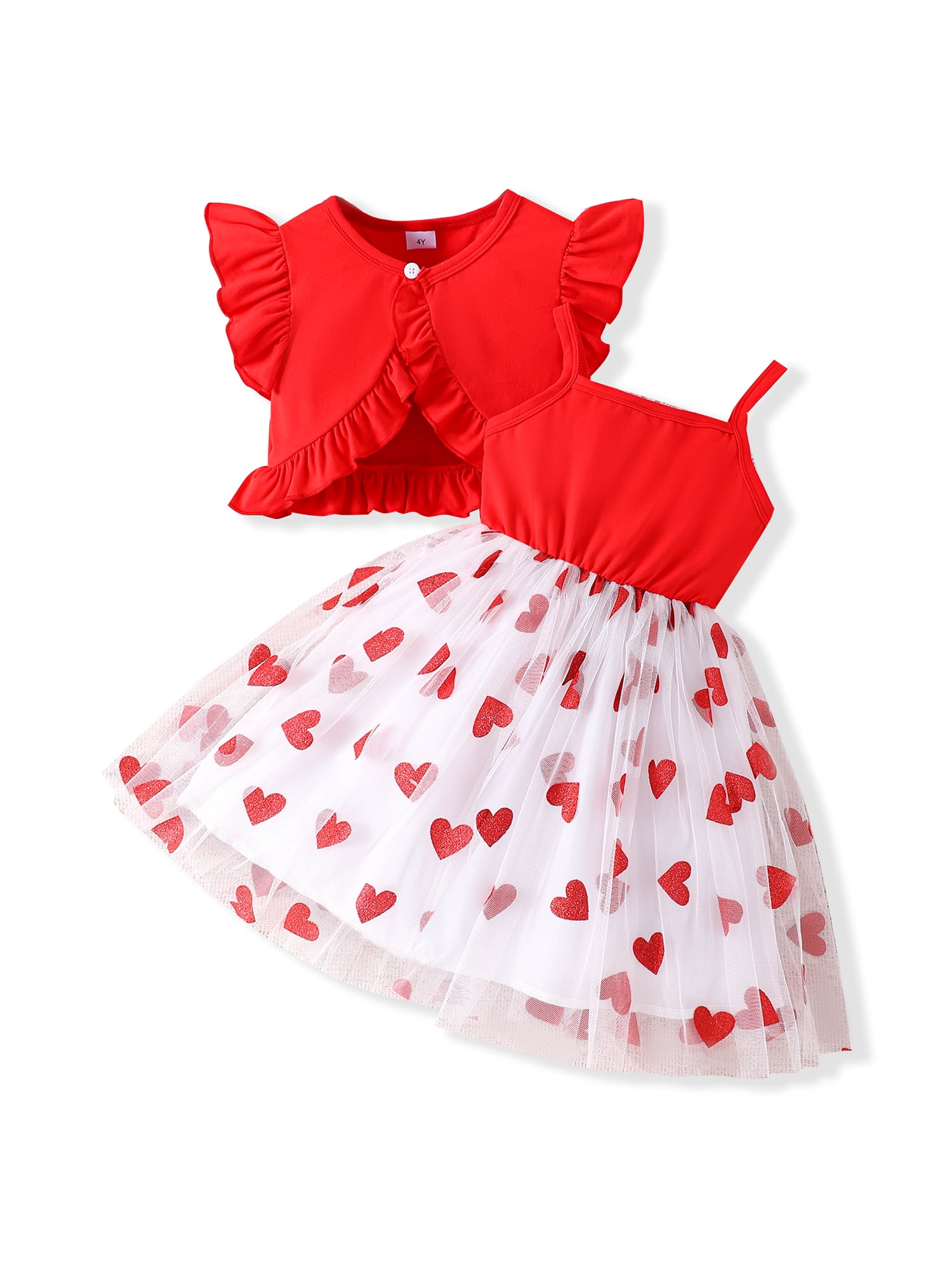 Toddler Kids Girl Valentine's Day Dresses Outfit 12 18 24 Months 2T 3T ...