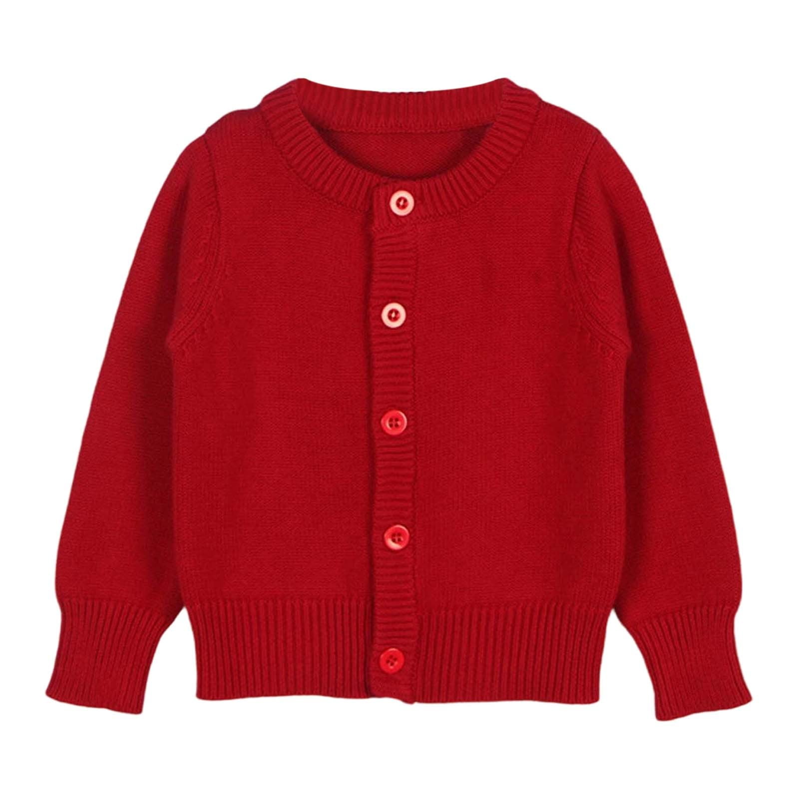 Toddler Kids Girls Cardigan Long Sleeve Kid Button Sweater Girl Crew ...