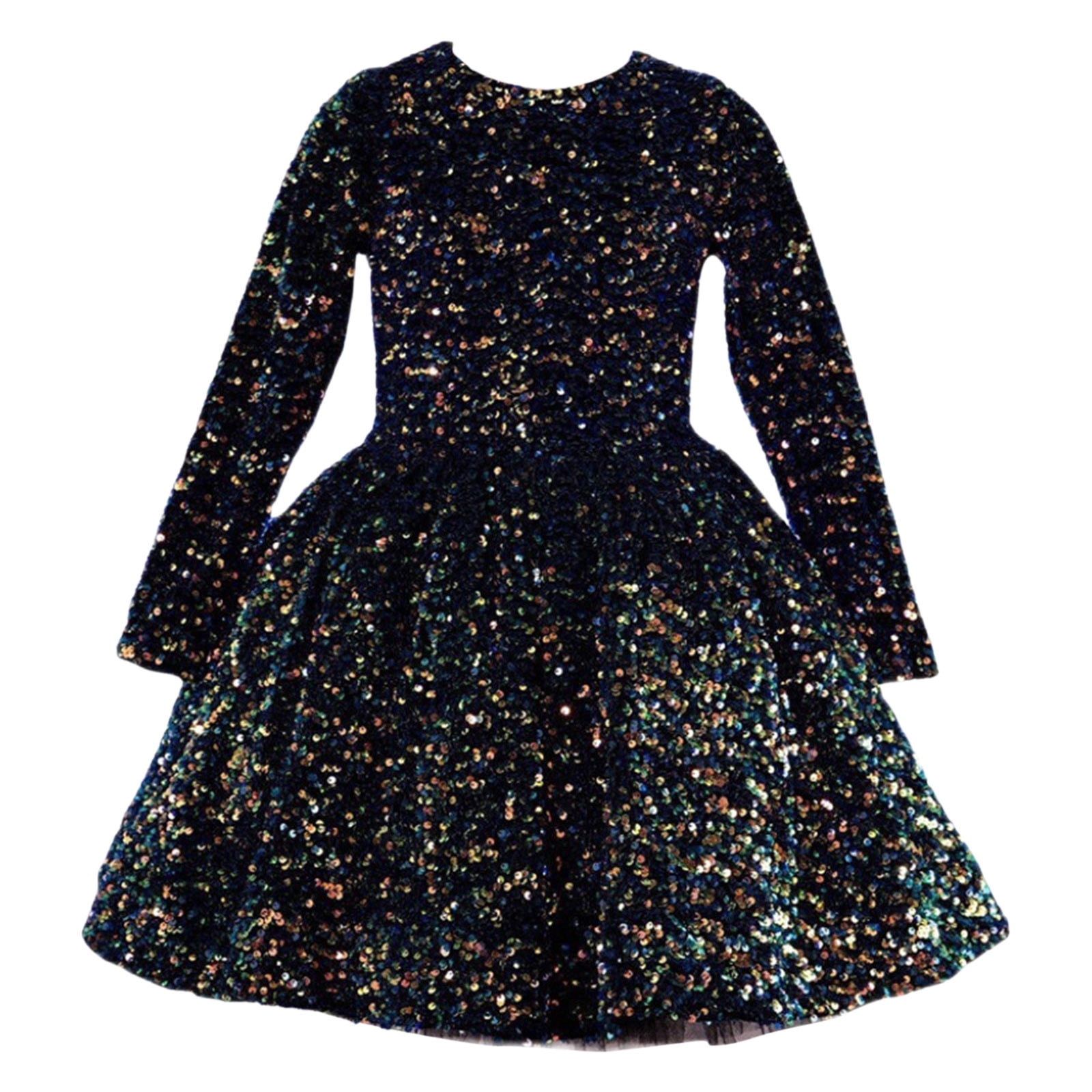 Toddler Kids Girls Cute Sequin Glitter Party Carnival Gown Princess ...