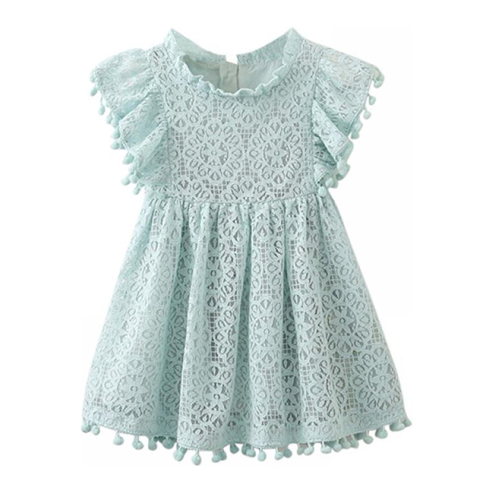 Toddler Kids Girls Lace Dresses Baby Girl Elegant Dress Flutter Sleeve ...