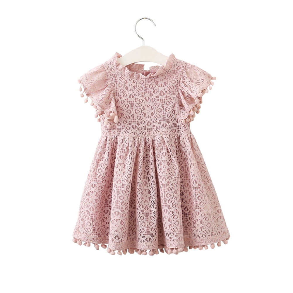 Toddler Kids Girls Lace Dresses Baby Girl Elegant Dress Flutter Sleeve ...