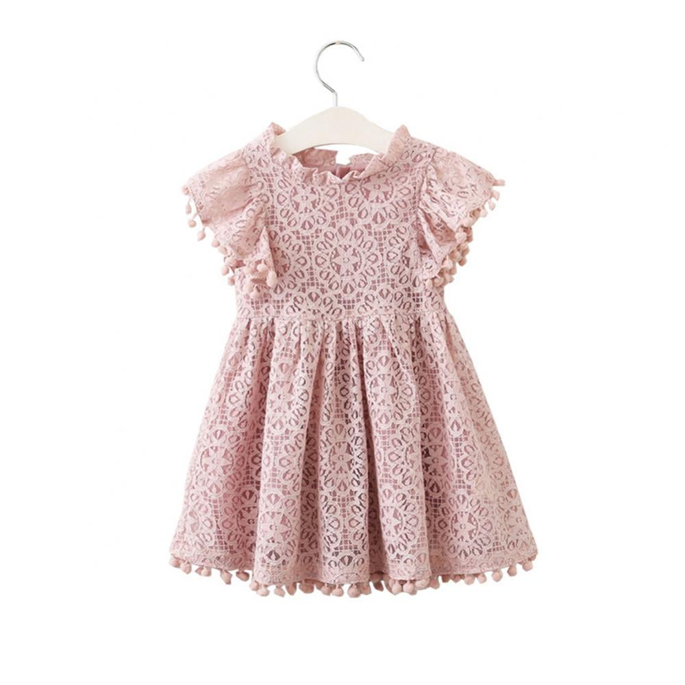 Toddler Kids Girls Lace Dresses Baby Girl Elegant Dress Flutter Sleeve ...