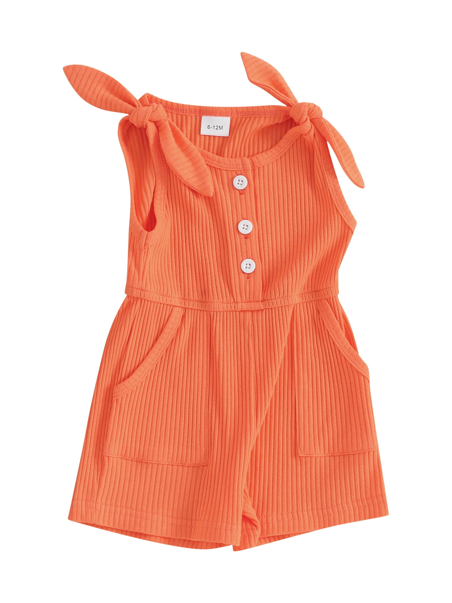 Toddler Kids Girls Rompers 6 12 18 24 Months 2T 3T 4T Solid Color ...