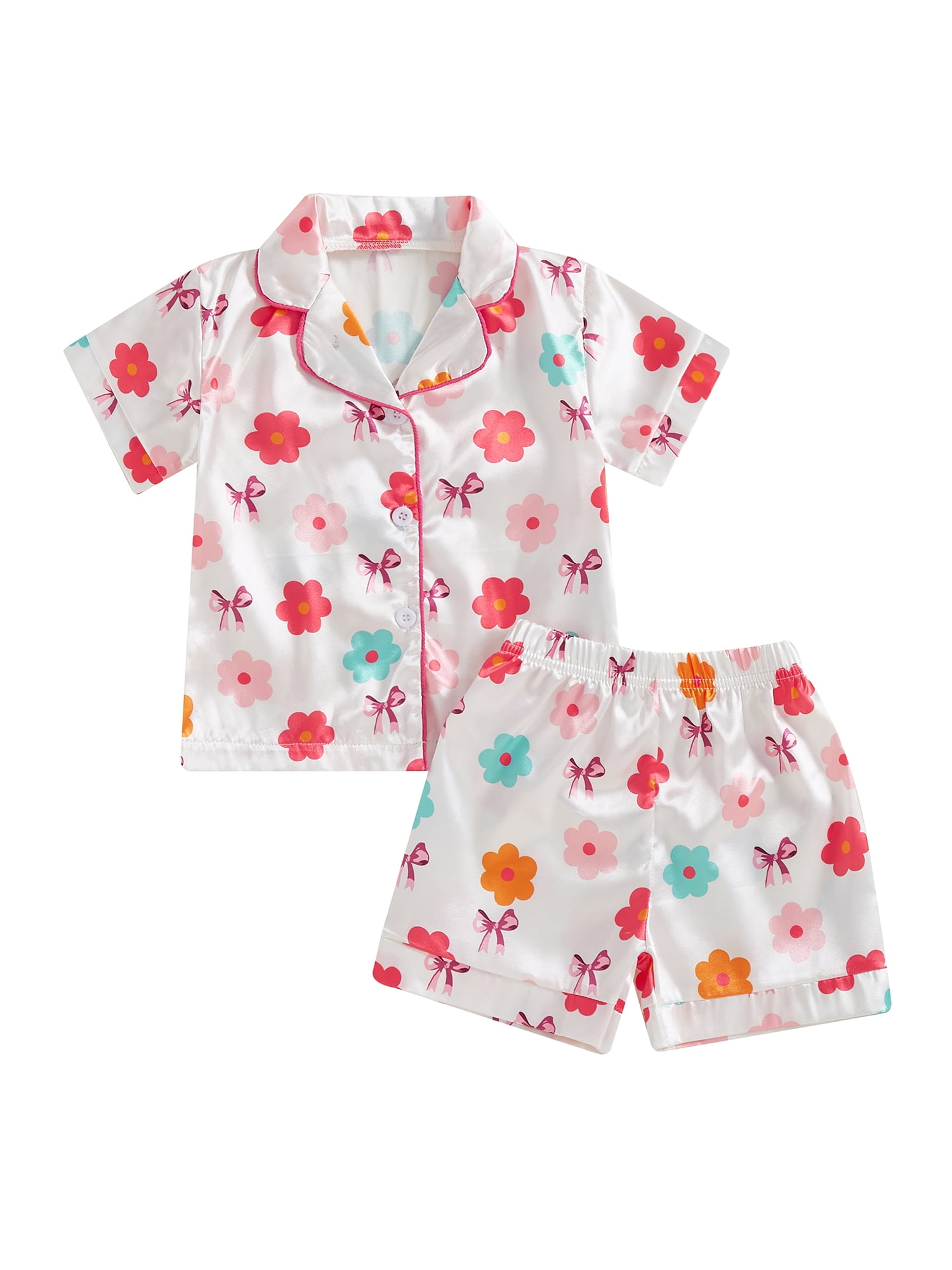 Toddler Kids Girls Summer Pajamas Set 6 12 18 24 Months 2T 3T 4T Flower ...