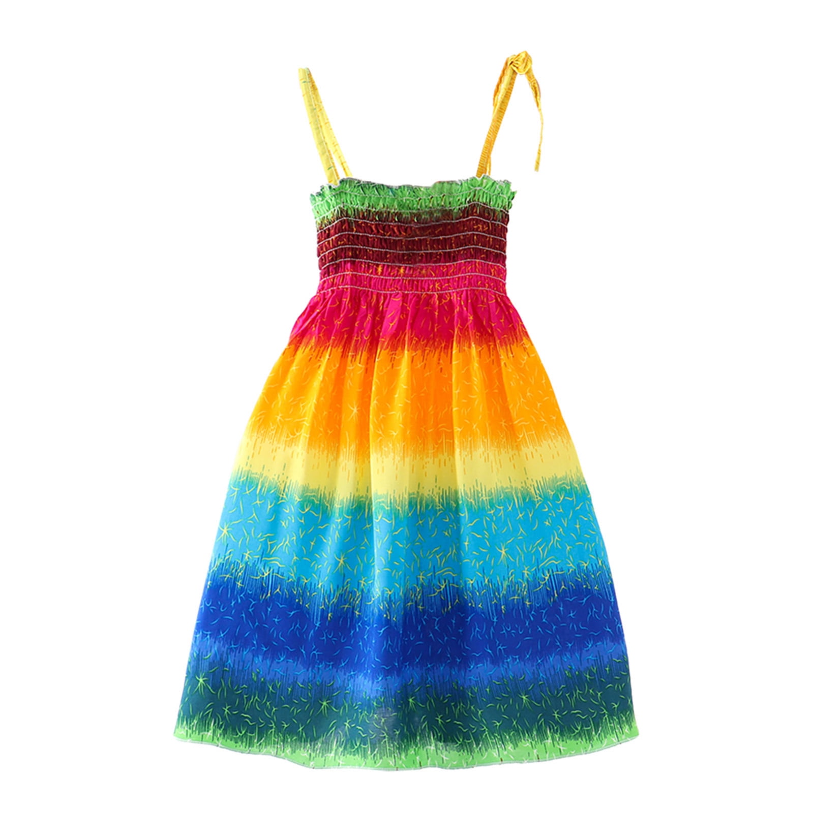 Toddler Kids Girls Sweet Dress Cute Lovely Floral Bohemian Fun Rainbow ...