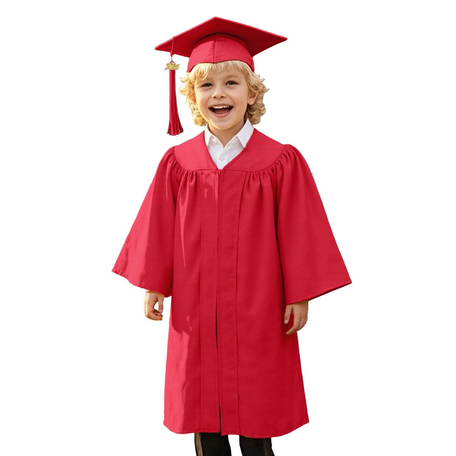 Toddler Kids Kindergarten Graduation Cap and Gown for Toddler Red Cap ...
