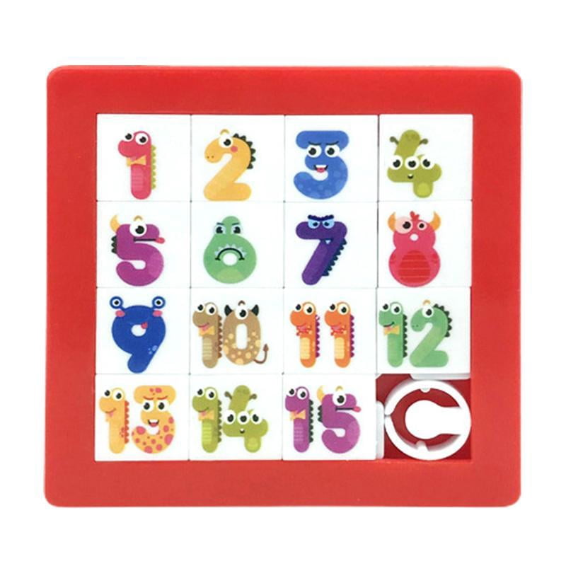 Toddler Kids Number Alphabet Plastic 3D Slide Puzzle Kit Educational ...