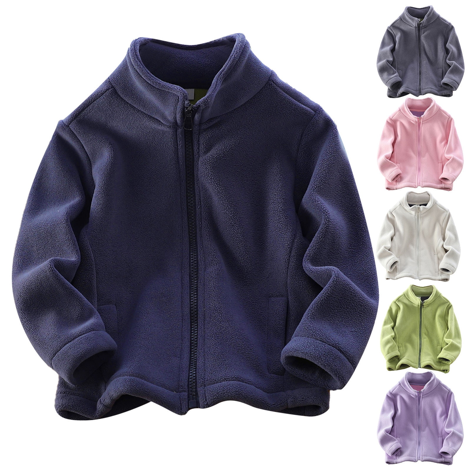 Toddler Kids Polar Fleece Warm Jacket Baby Boys Girls Autumn Winter Zip ...
