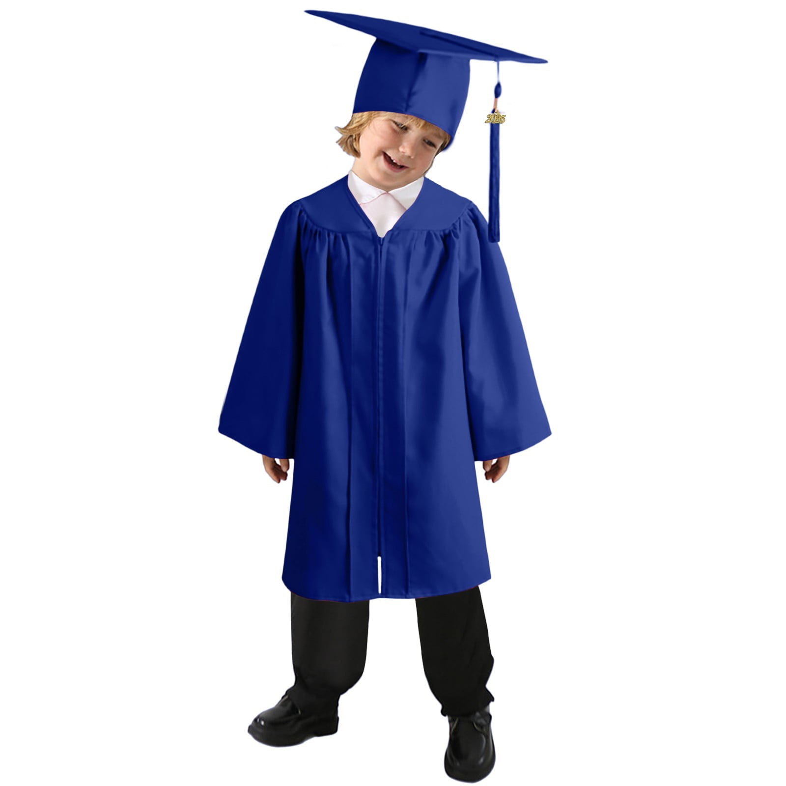 Toddler Kids Preschool Graduation Cap and Gown with Tassel Blue Cap and ...