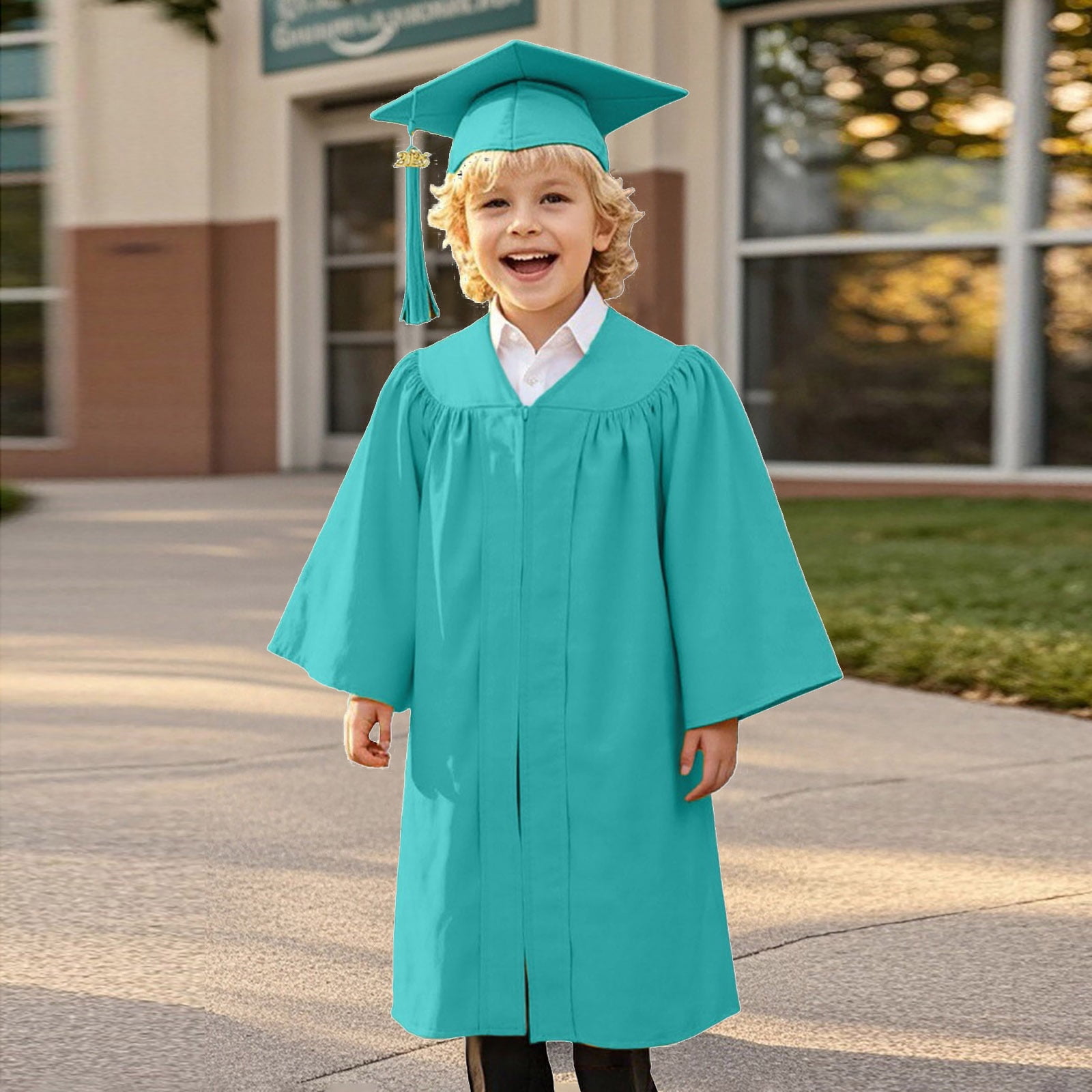 Toddler Kids Preschool Graduation Cap and Gown for Toddlers Green Cap ...