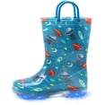 Toddler Kids Waterproof Light Up Rain Boots Patterns and Glitter Boots ...