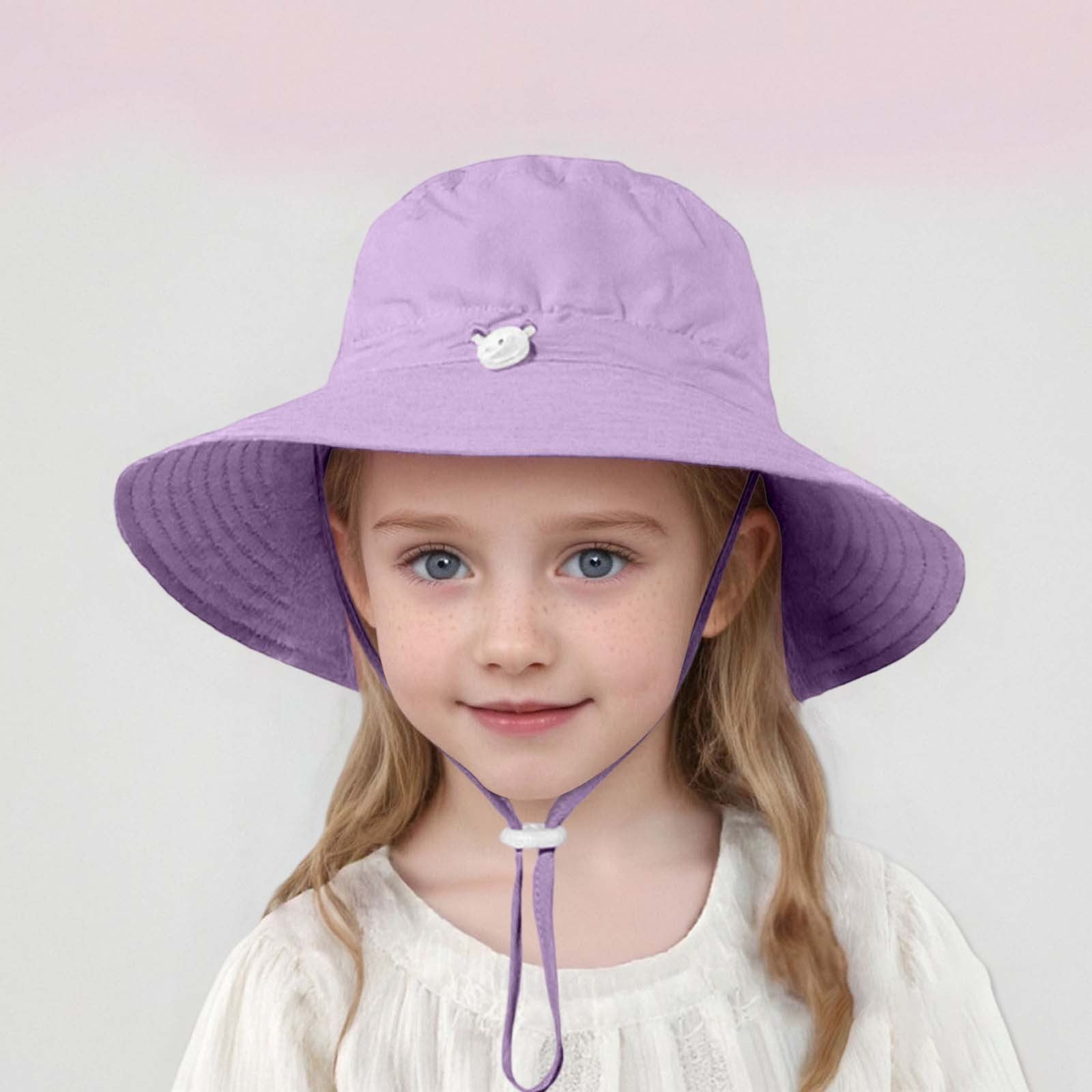 Toddler Kids' Wide Brim Bucket Hat UPF 50+ Solid Color Sun Hat for ...