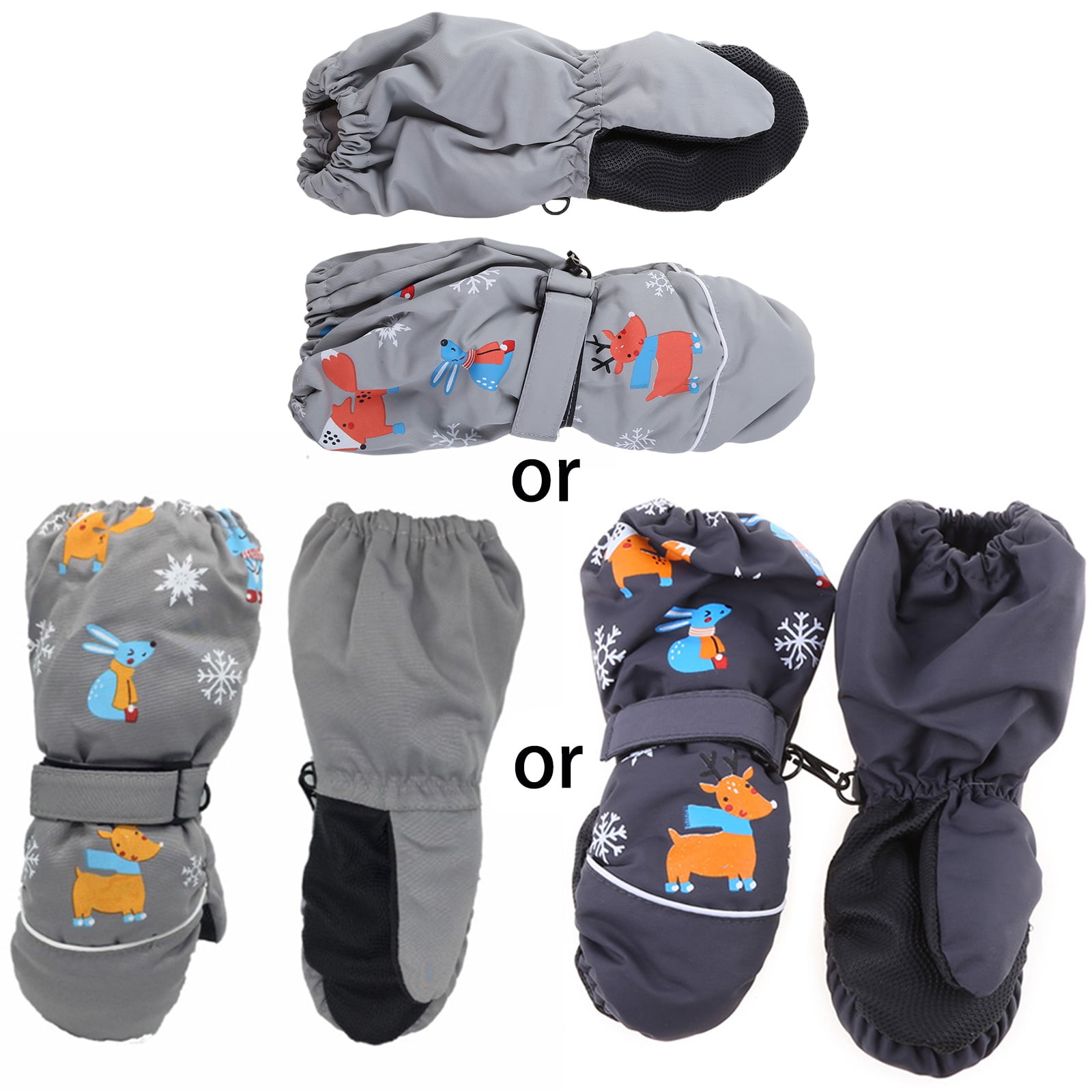 Toddler Kids Winter Waterproof Windproof Long Cuff Gloves Cute Rabbit ...