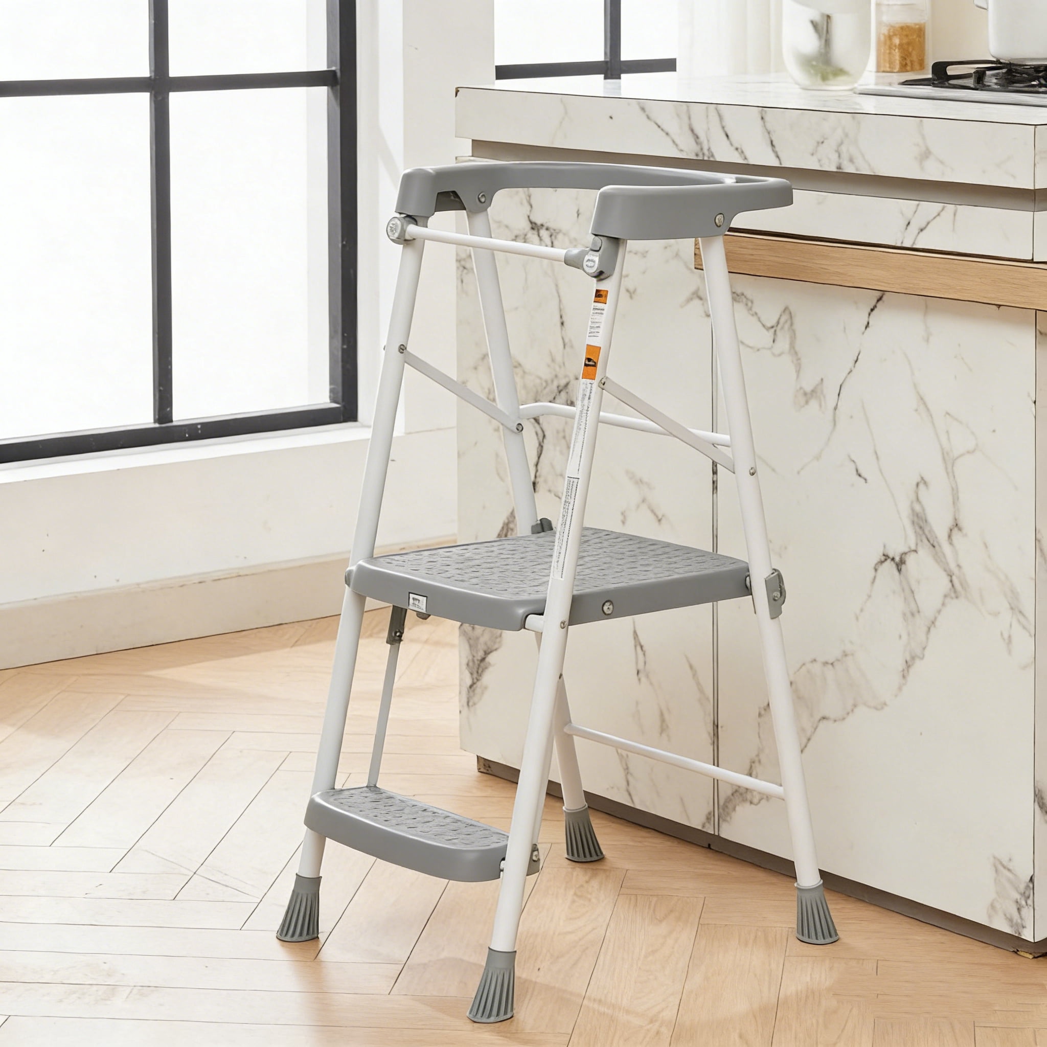 Jocauto Toddler Kitchen 2 Step Stool with Non-slip Pedal and Safety ...