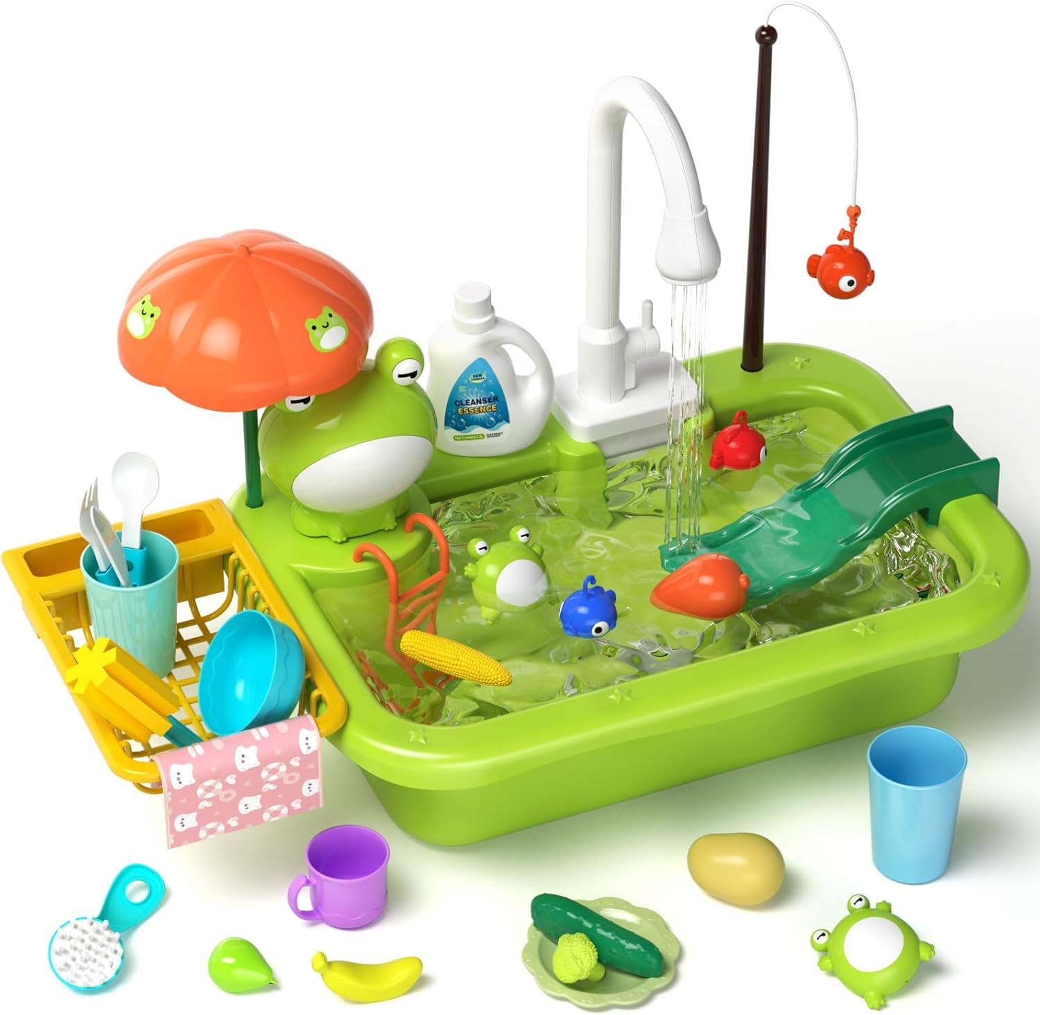 Toddler Kitchen Sink Toys, Play Sink with Running Water, Electric ...