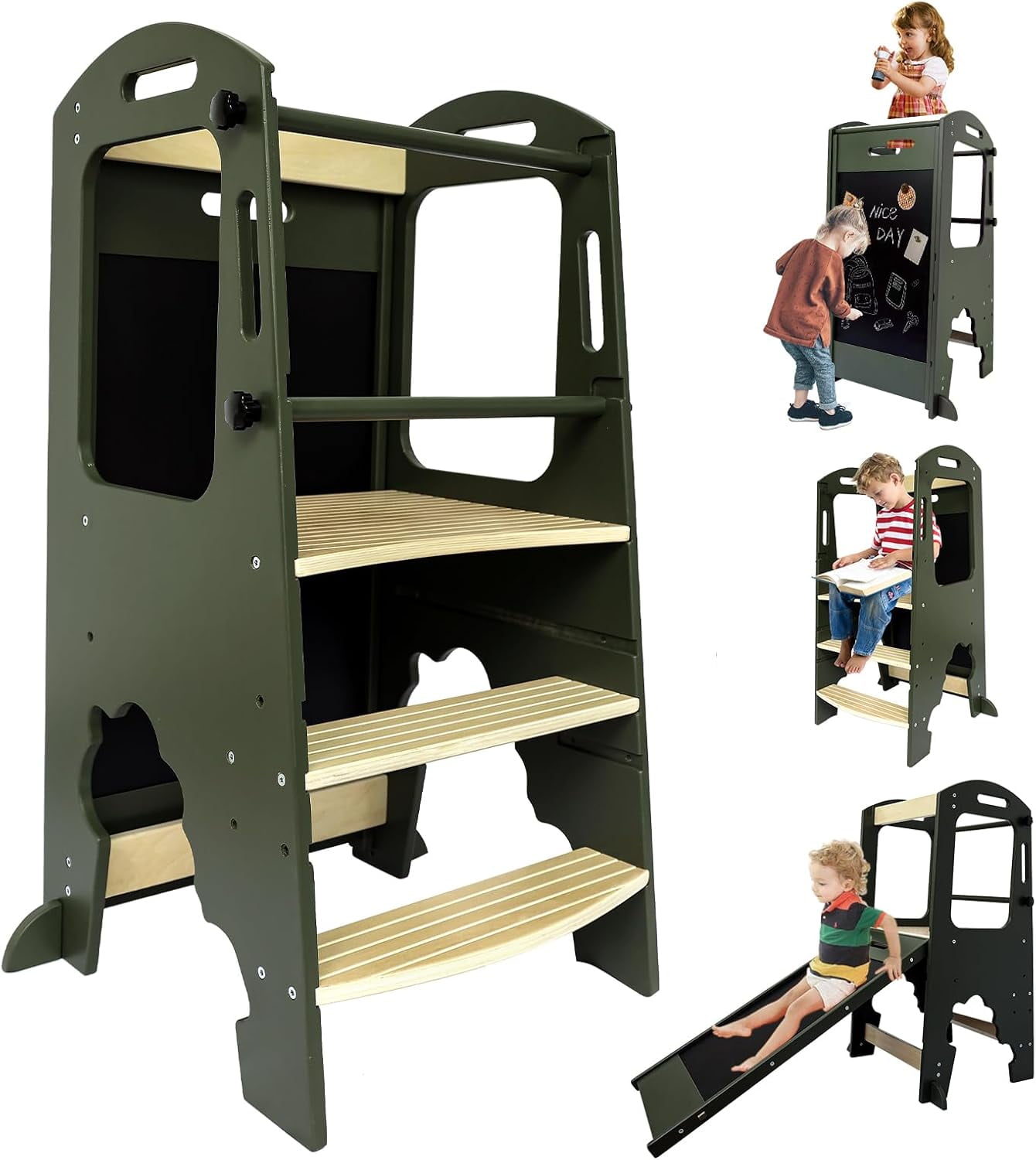 Toddler Kitchen Step Stool,Kids Standing Tower, Removable Anti-Drop ...