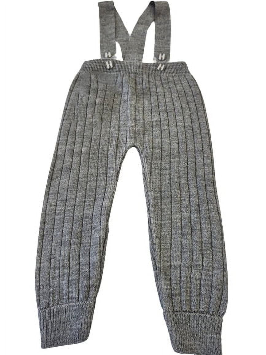Toddler Knit Pants with Suspenders Rolled Leg Cuff Detailing ...