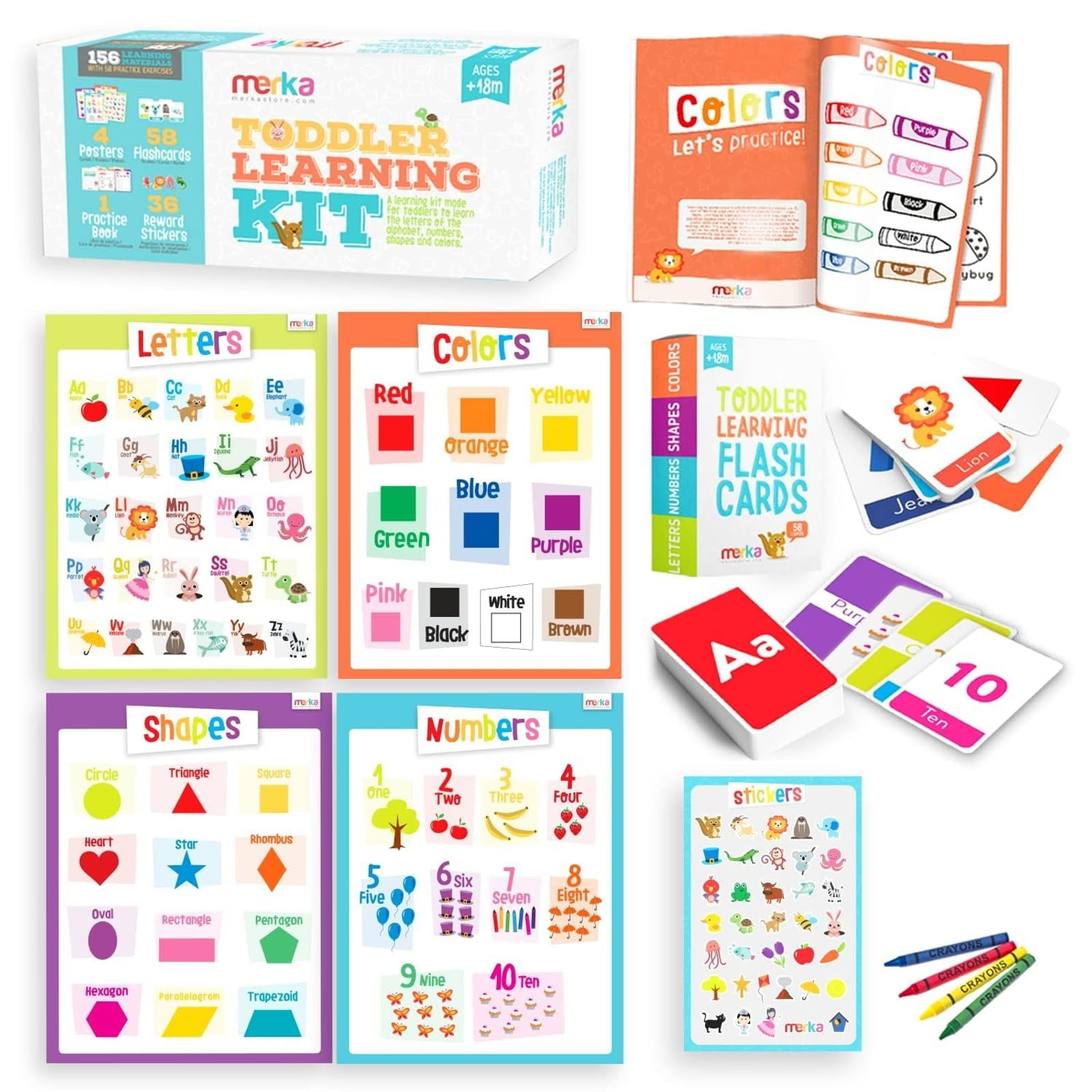 Toddler Learning Kit, Learning Abc, Alphabet, Letters, Colors, Shapes ...