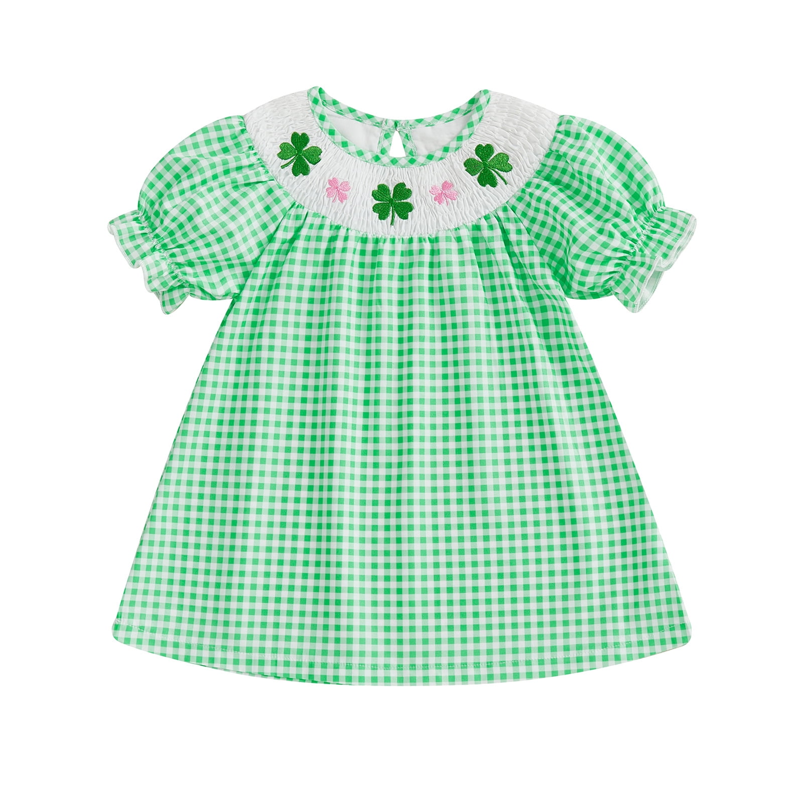 Toddler Little Baby Girl St Patricks Day Outfit Clover Smocked Dress ...