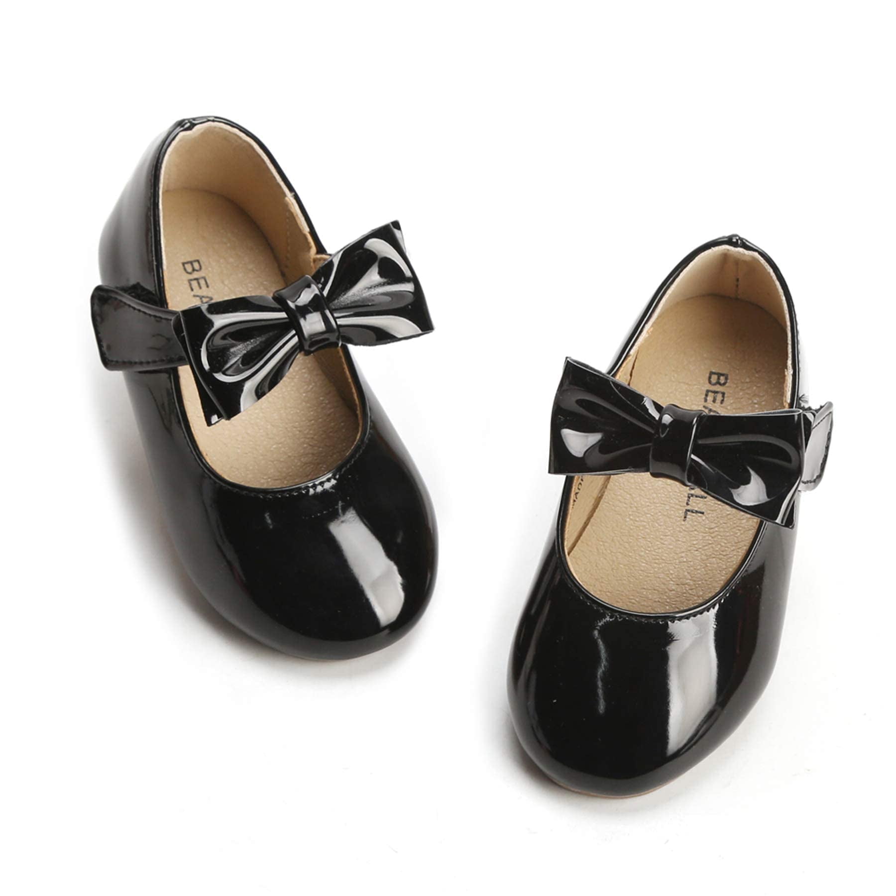 Toddler Little Girl Black Dress Shoes Size 12 - Girl Ballet Flats ...