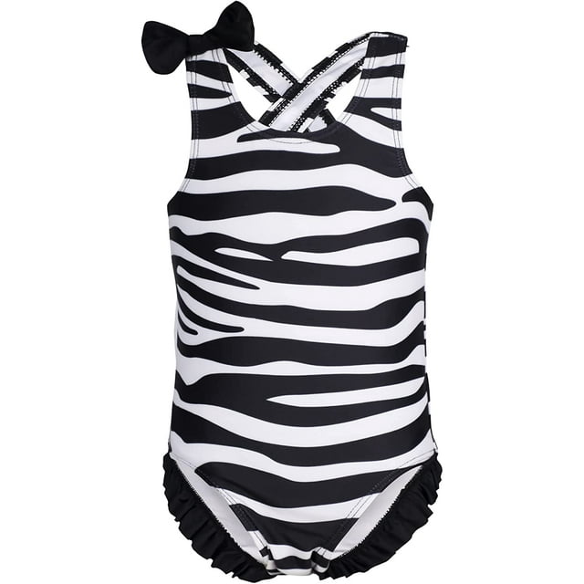 Toddler Little Girl Swimsuit Cross Back Cute Ruffle Bownot One Piece ...