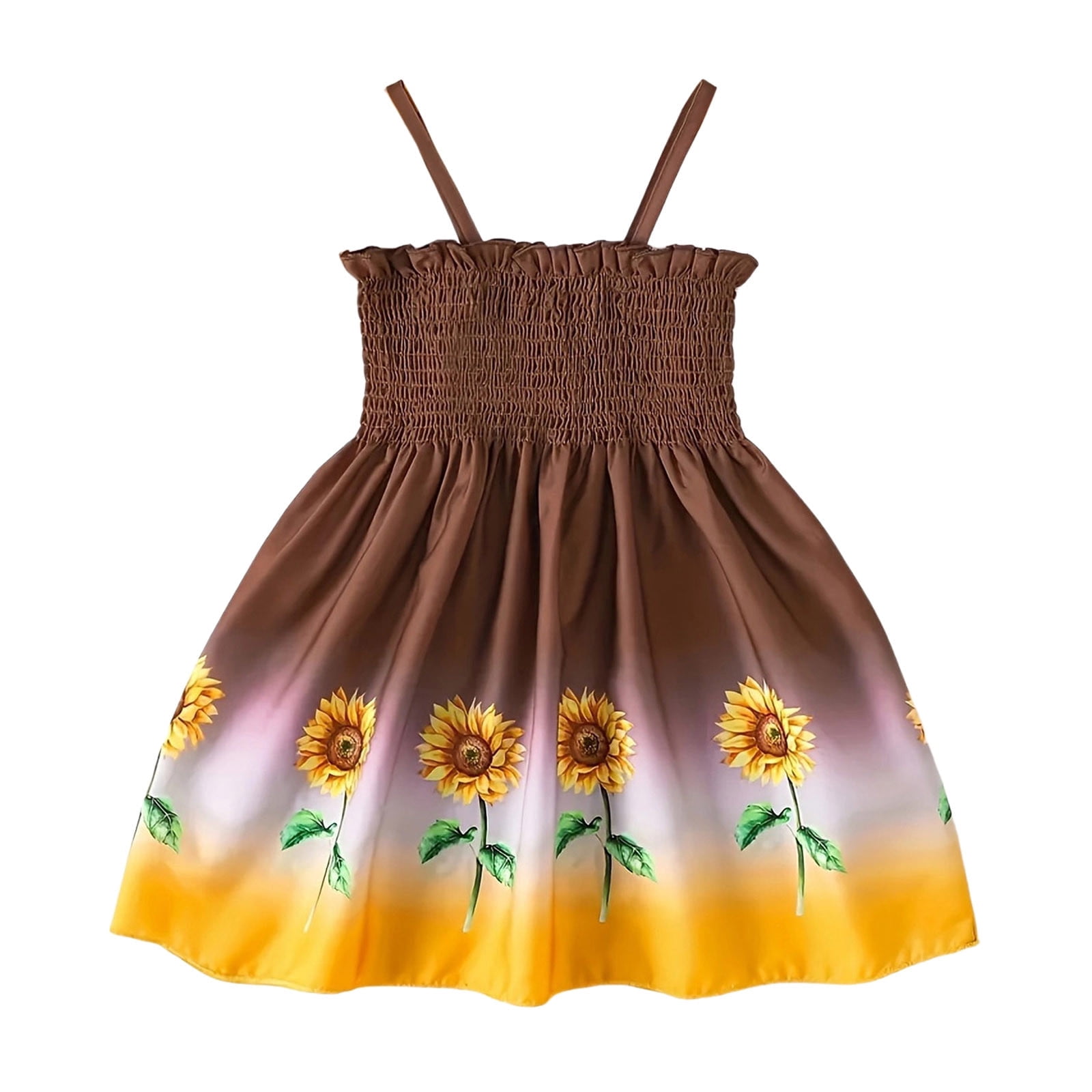 Toddler Little Girls Sleeveless Boho Dresses Spaghetti Strap Sun Dress ...