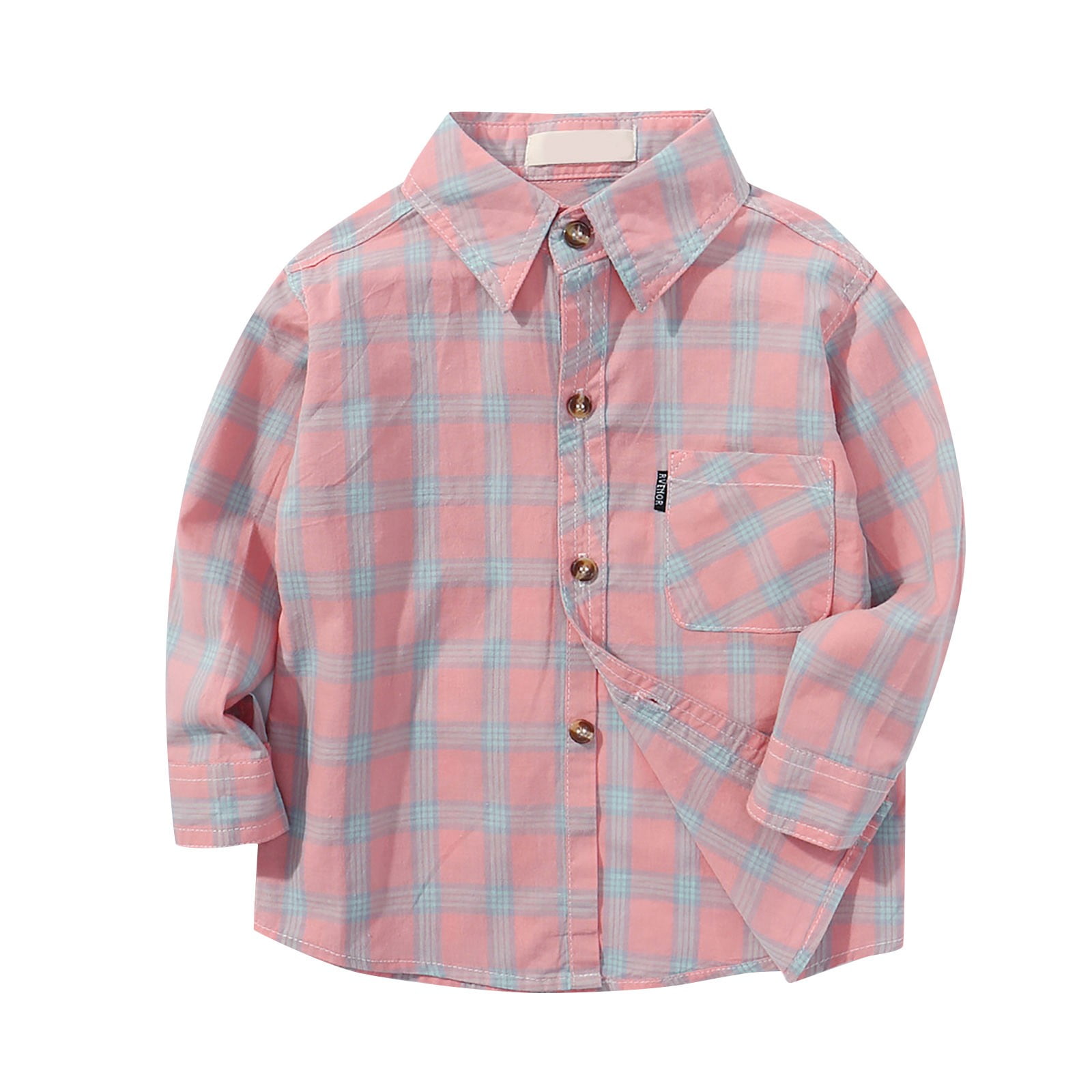 Toddler Long Sleeve Shirt Girl Girls Jacket Girls' Flannel Plaid Shirt ...