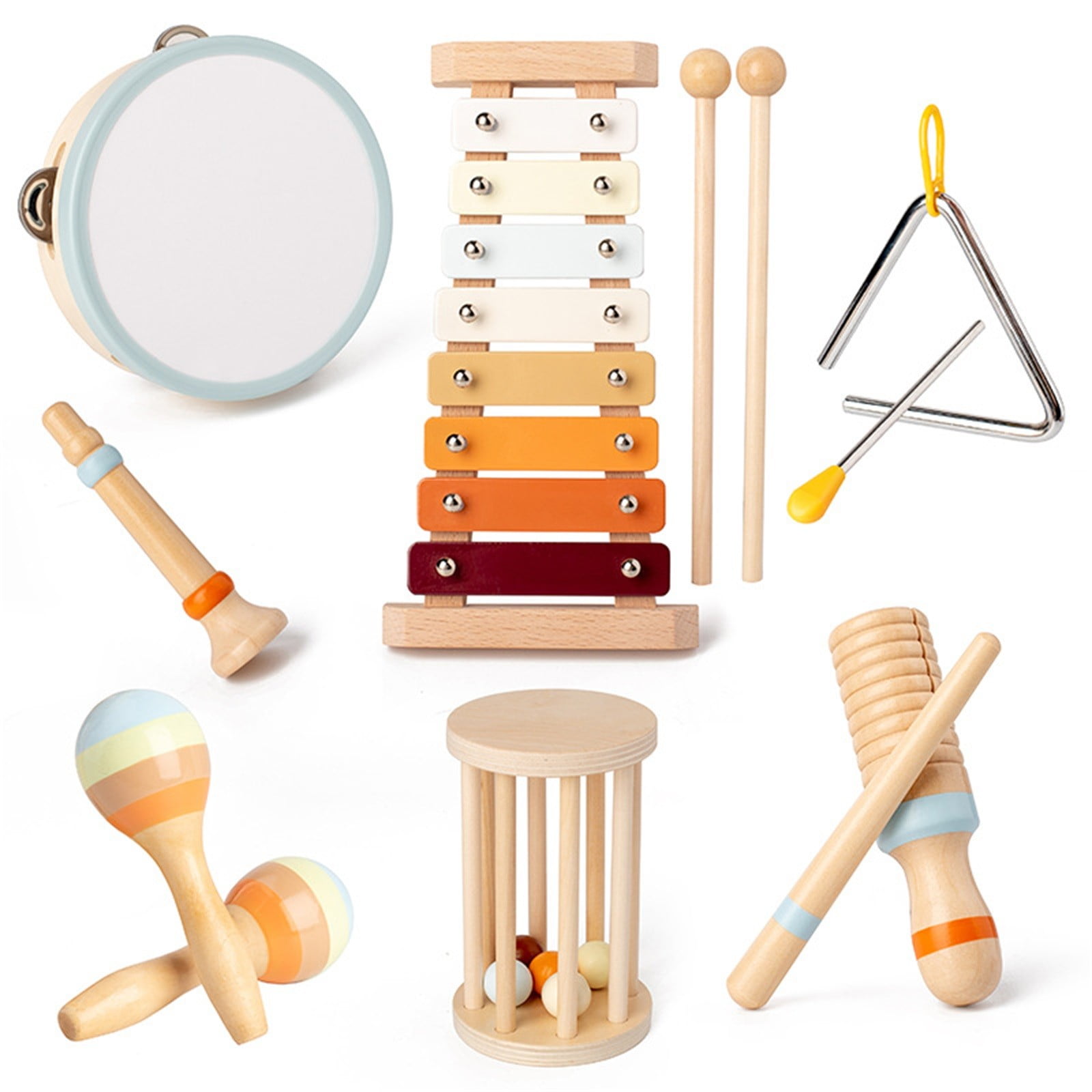 Toddler Musical Instruments,7 Pcs Set Montessori Musical Toys,Neutral ...