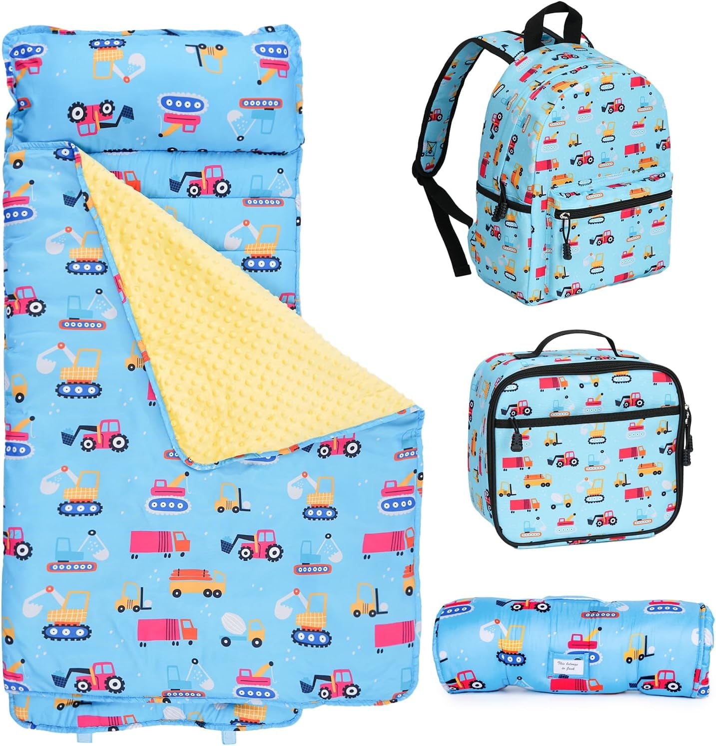Toddler Nap Mat with Matching Backpack & Lunchbox, Kids Sleeping Bag ...