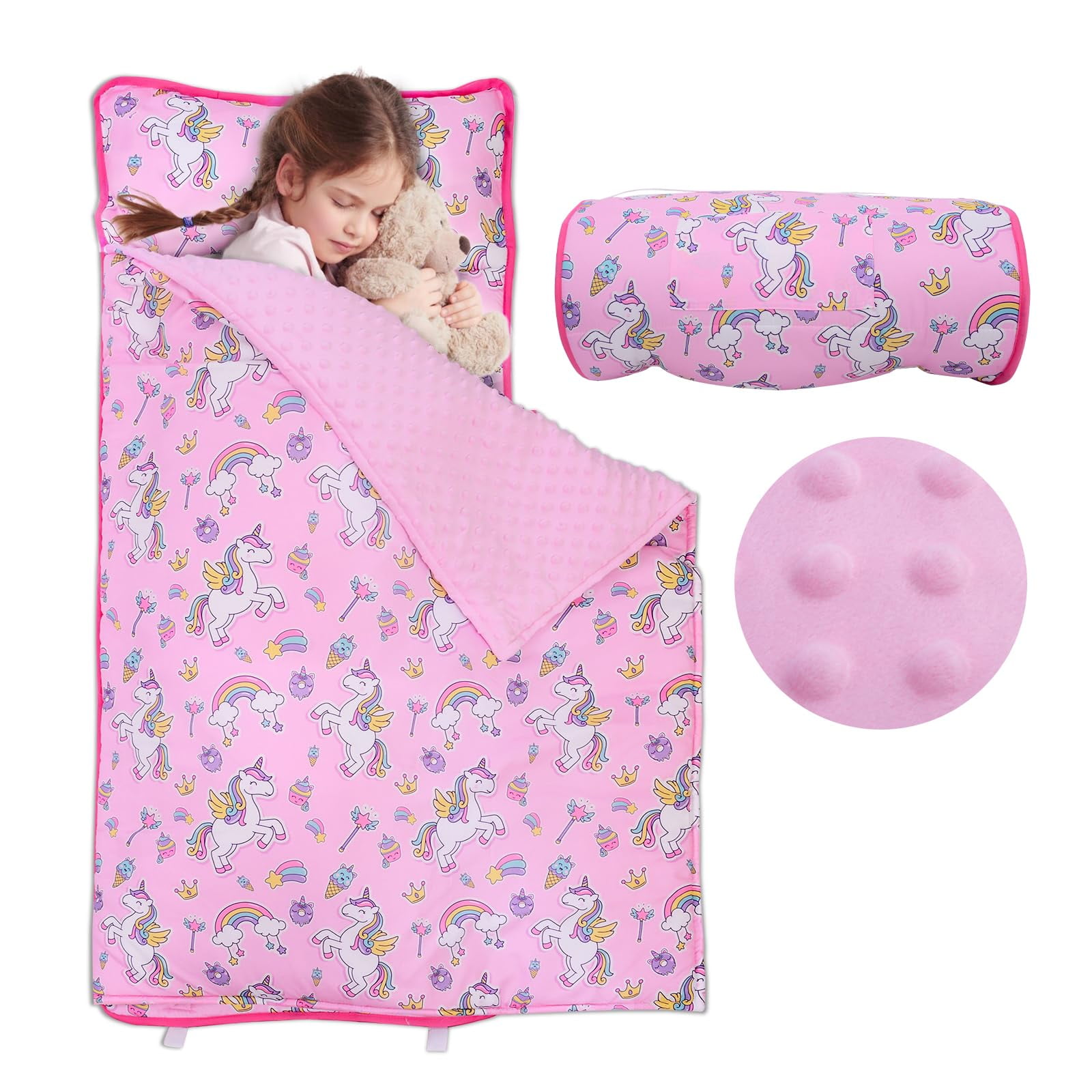 SUYFHDC Toddler Nap Mat with Removable Pillow, Soft and Comfortable ...