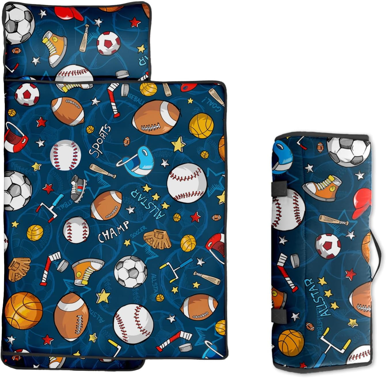 Toddler Nap Mat/Removable Pillow -Space- Carry Handle with Straps ...